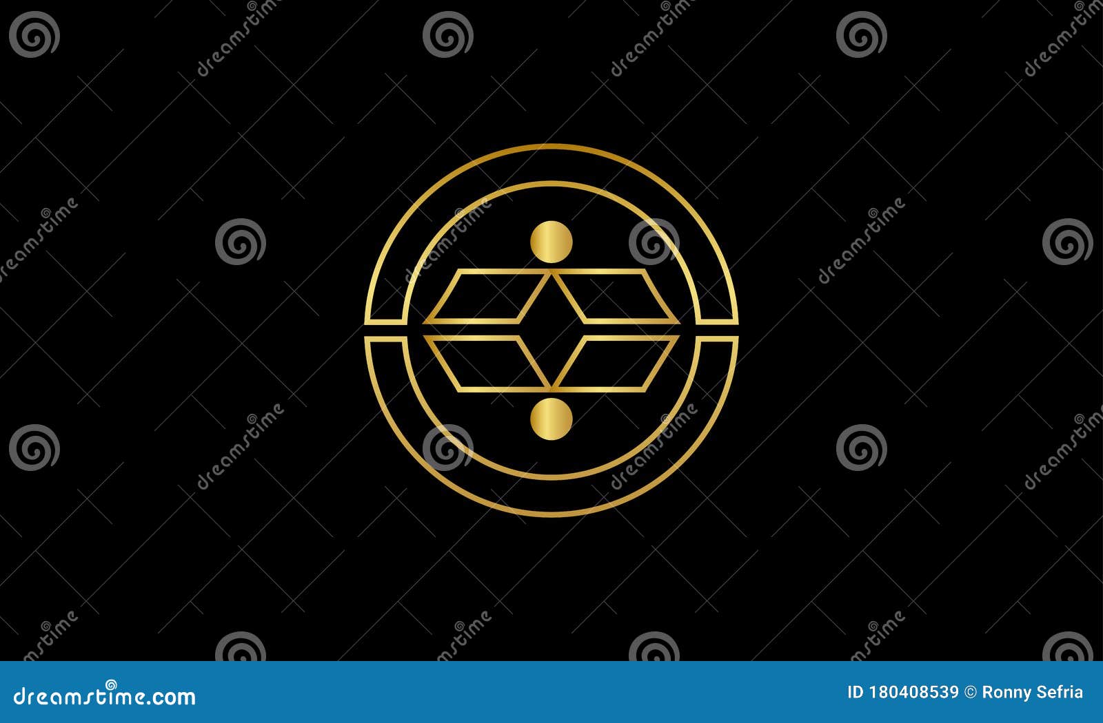 Gold Circle Logo with a Beautiful Concept Stock Vector - Illustration ...