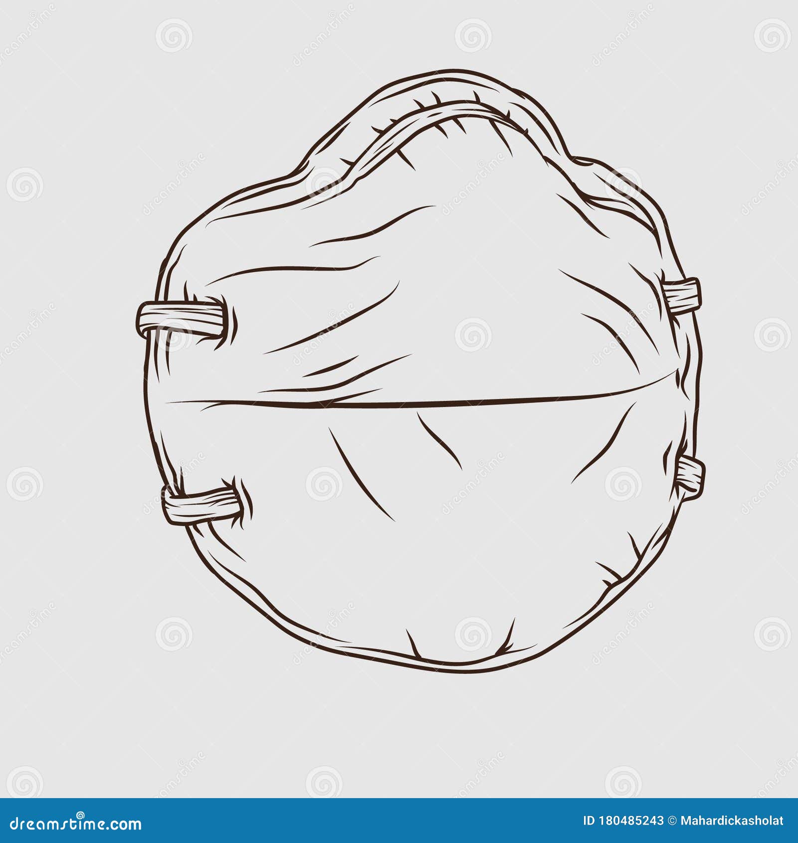 Surgical Mask Vector Line Art Illustration. Healthcare Protection ...