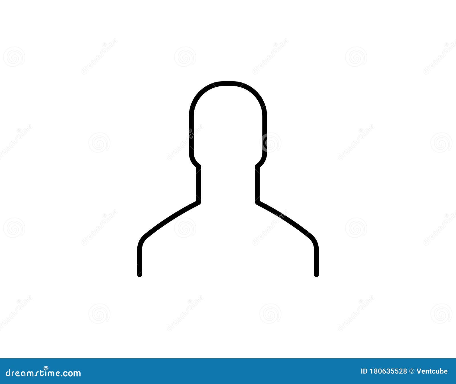 Thin Line User Icon on White Background - Vector Stock Illustration ...