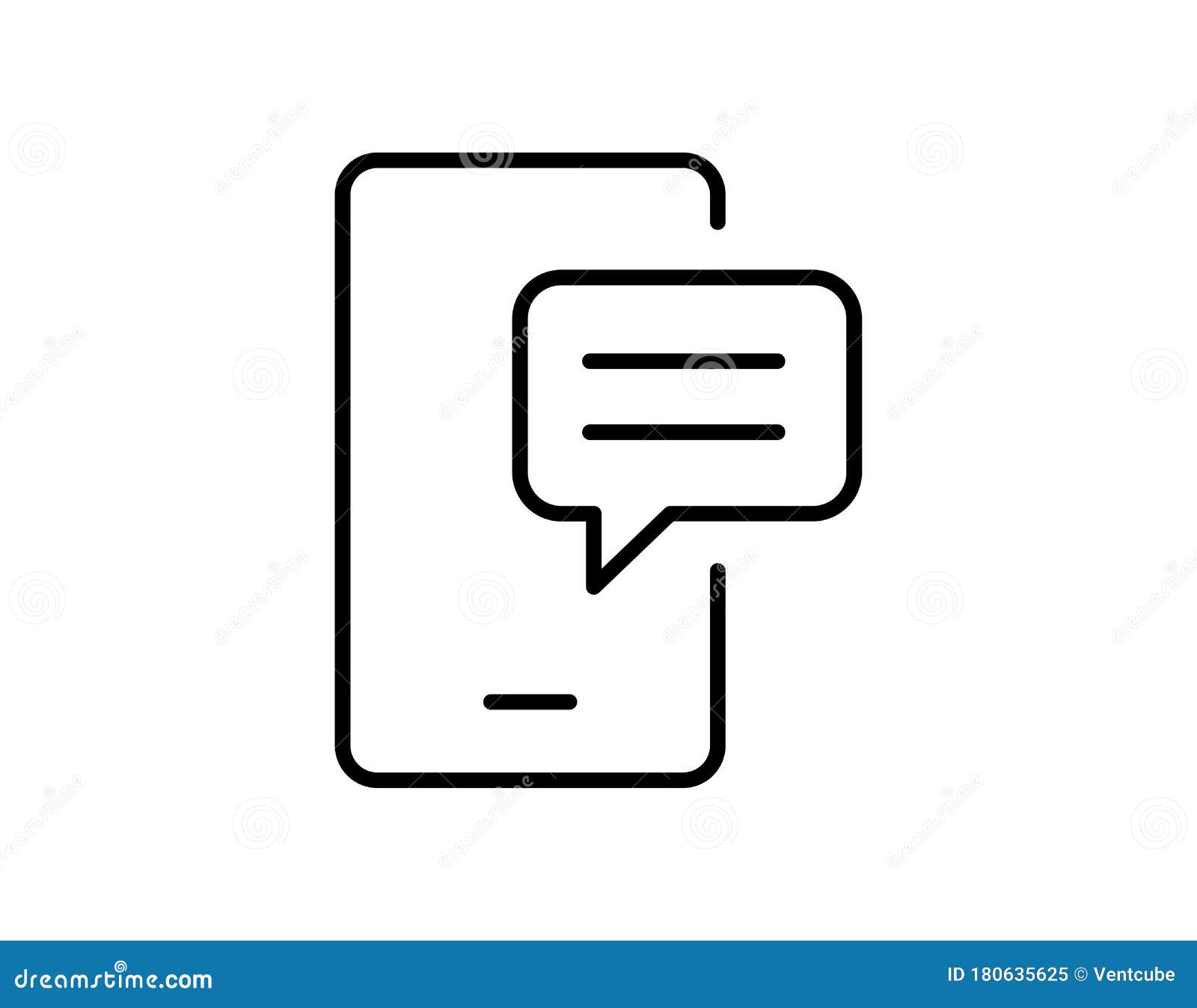 Mobile Chat Vector Icon Flat Style Graphical Symbol Stock Illustration ...