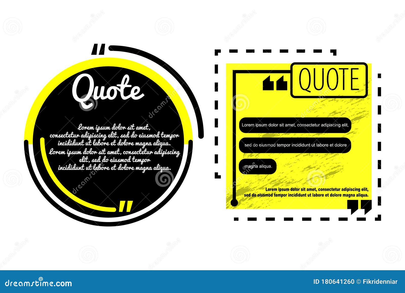 Vector Illustration of Quotes. Quote Frame with Circle, and Square ...