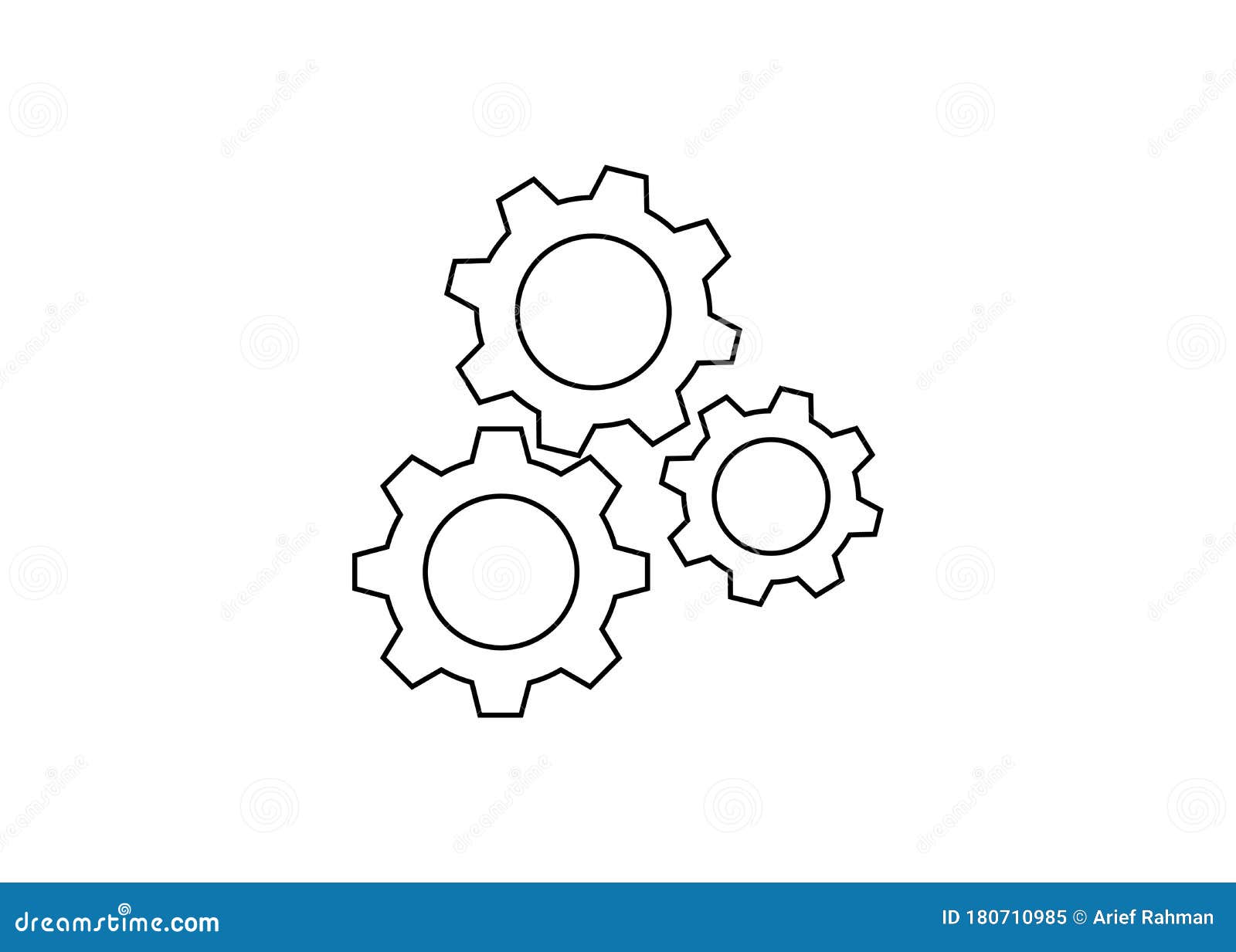 Outline style gear vector stock vector. Illustration of business ...
