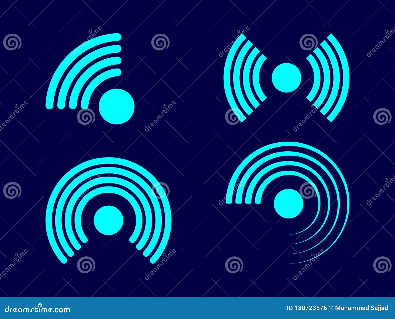 Set of Vector 3D Wifi Wireless Connection Logo Wifi Icon Wifi Sign ...