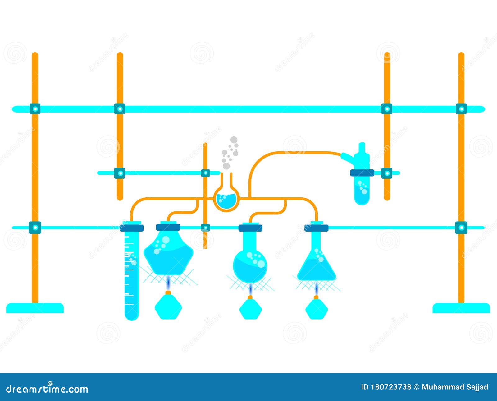 Vector Flat Design of Chemistry Lab Experiments for Education Stock ...