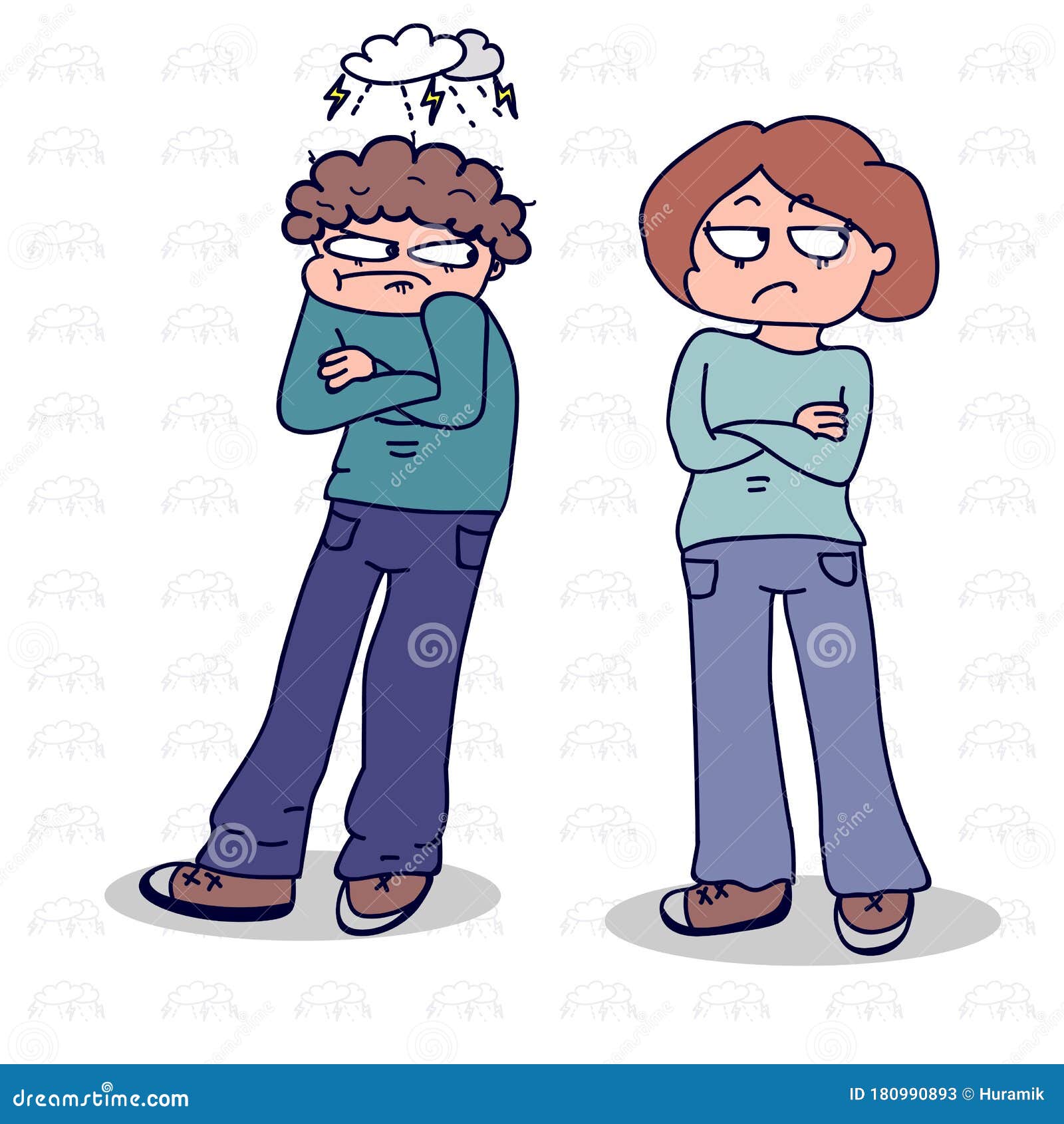 Comics Resentment Emotion.Relationship. Stock Vector - Illustration of ...