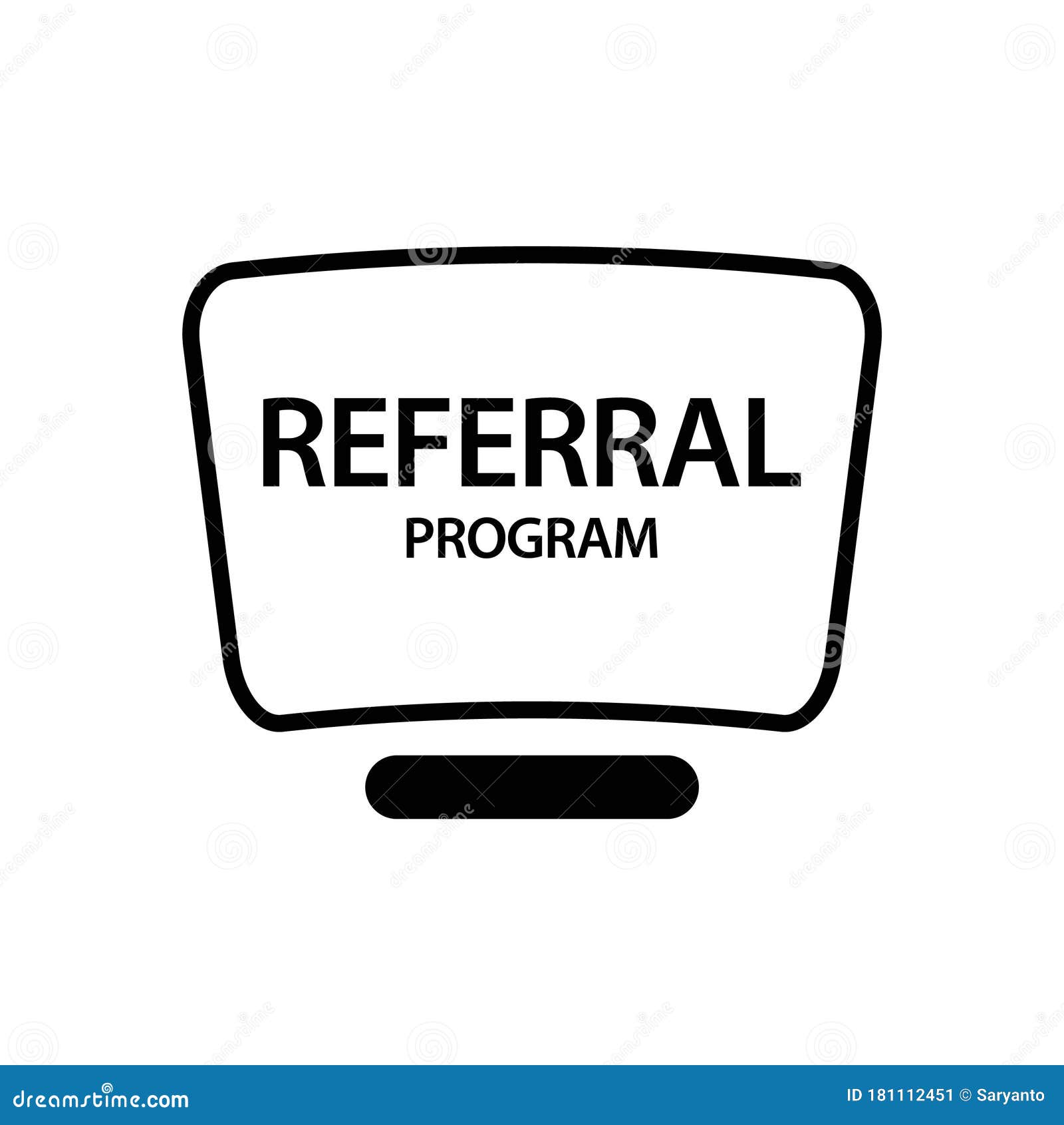 Referral Program Button. Flat Design. Vector Illustration. Illustration ...