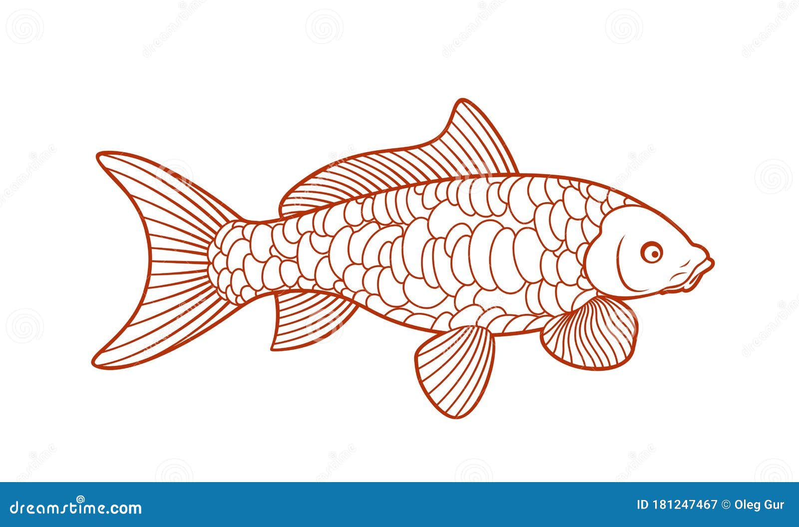 Koi Fish Outline. Carp Koi Logo Stock Vector - Illustration of lake ...