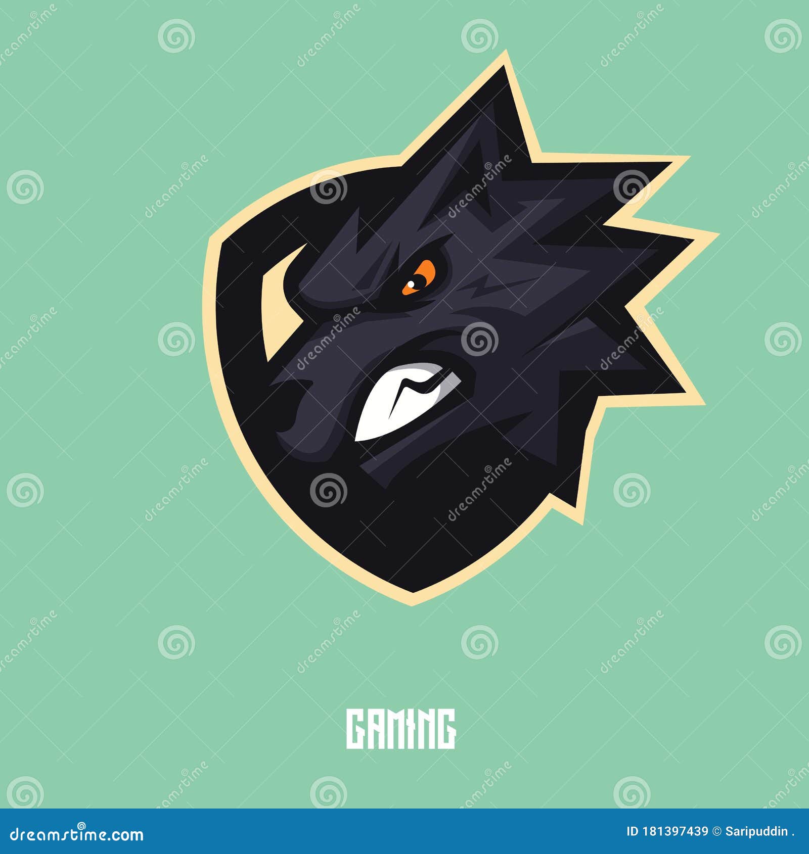 Black Wolf Mascot Logo Design Stock Vector - Illustration of brand ...