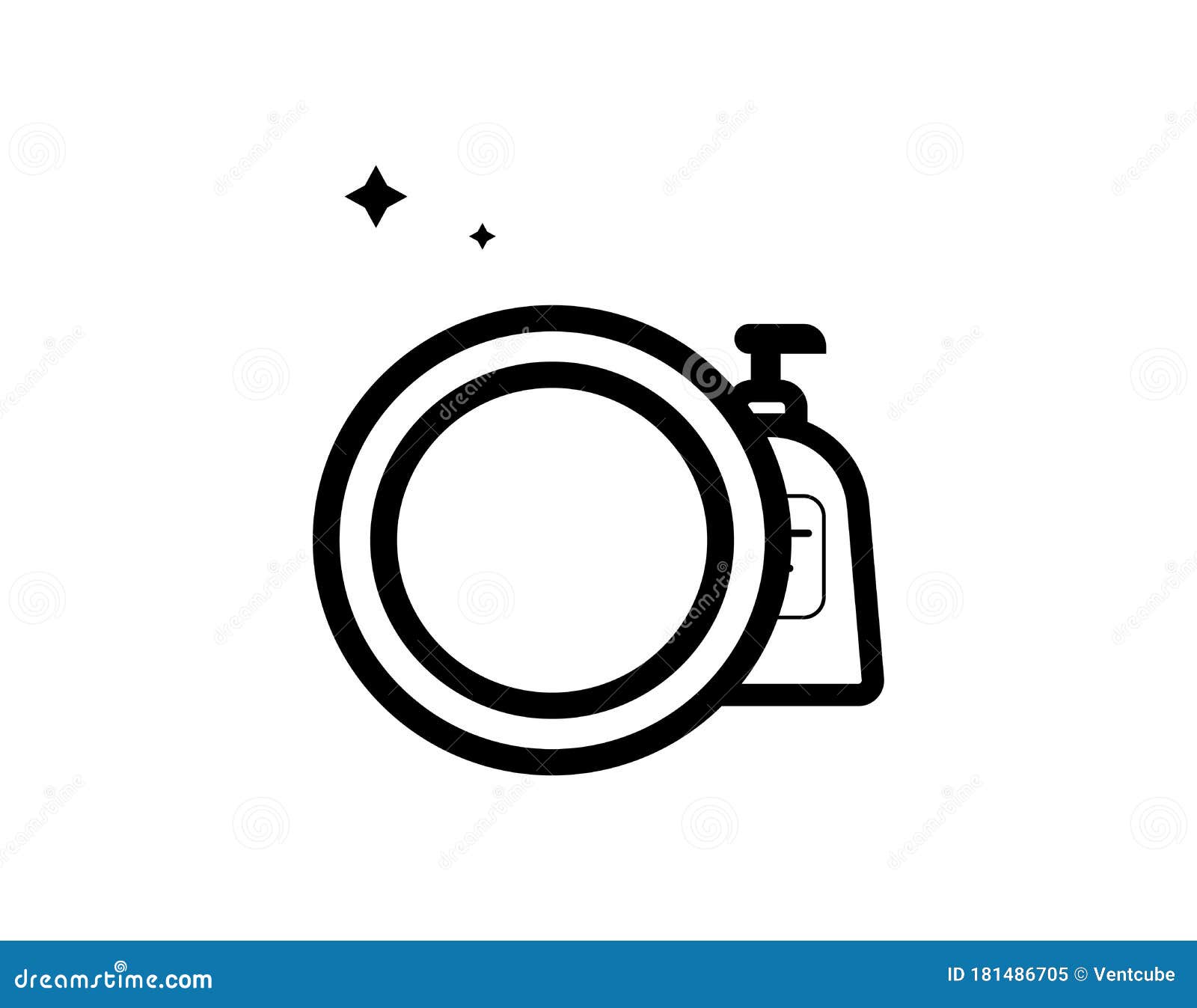 Linear Washing Plate Icon from Cleaning Outline Collection. Thin Line ...