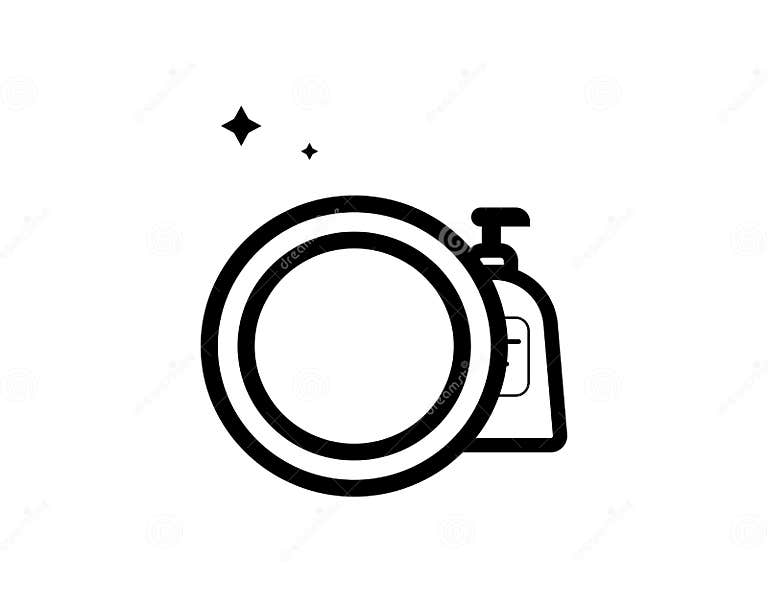 Linear Washing Plate Icon from Cleaning Outline Collection. Thin Line ...