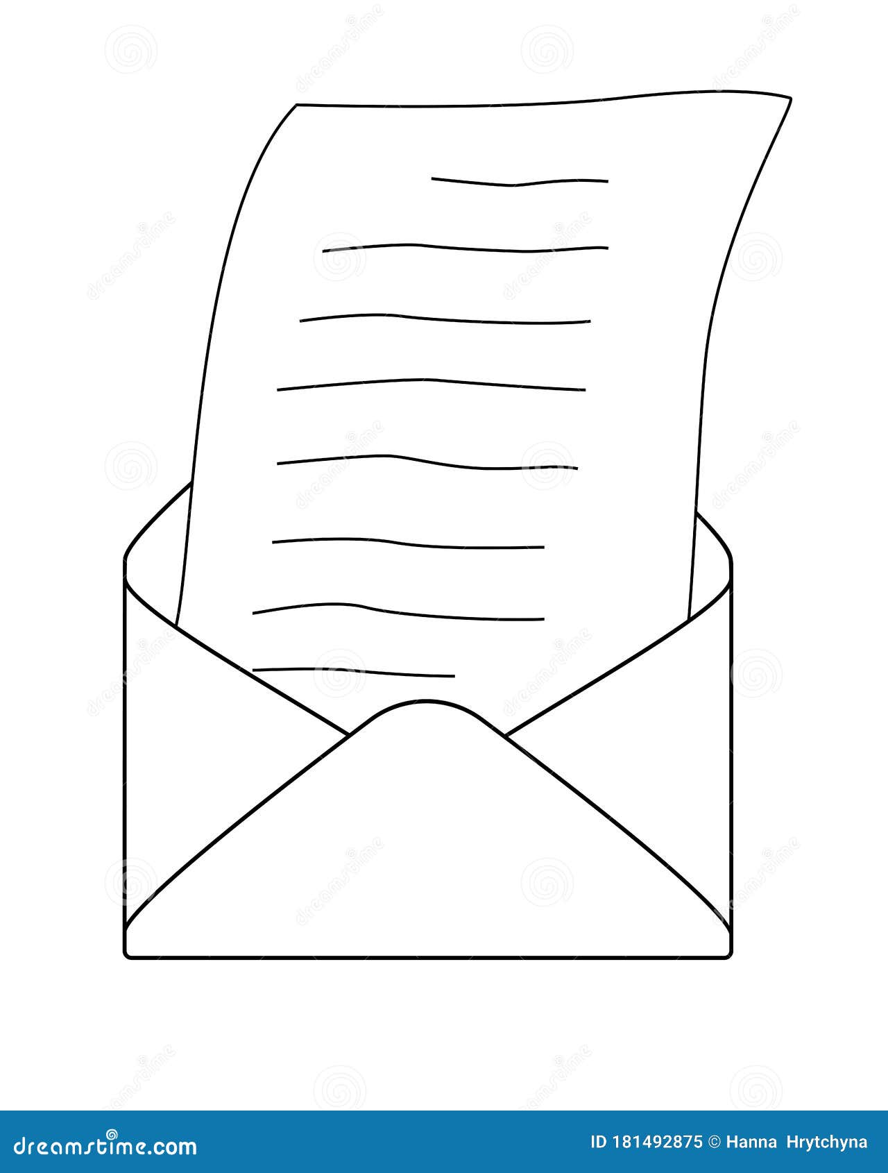 Envelope Coloring Page Stock Image | CartoonDealer.com #52169137