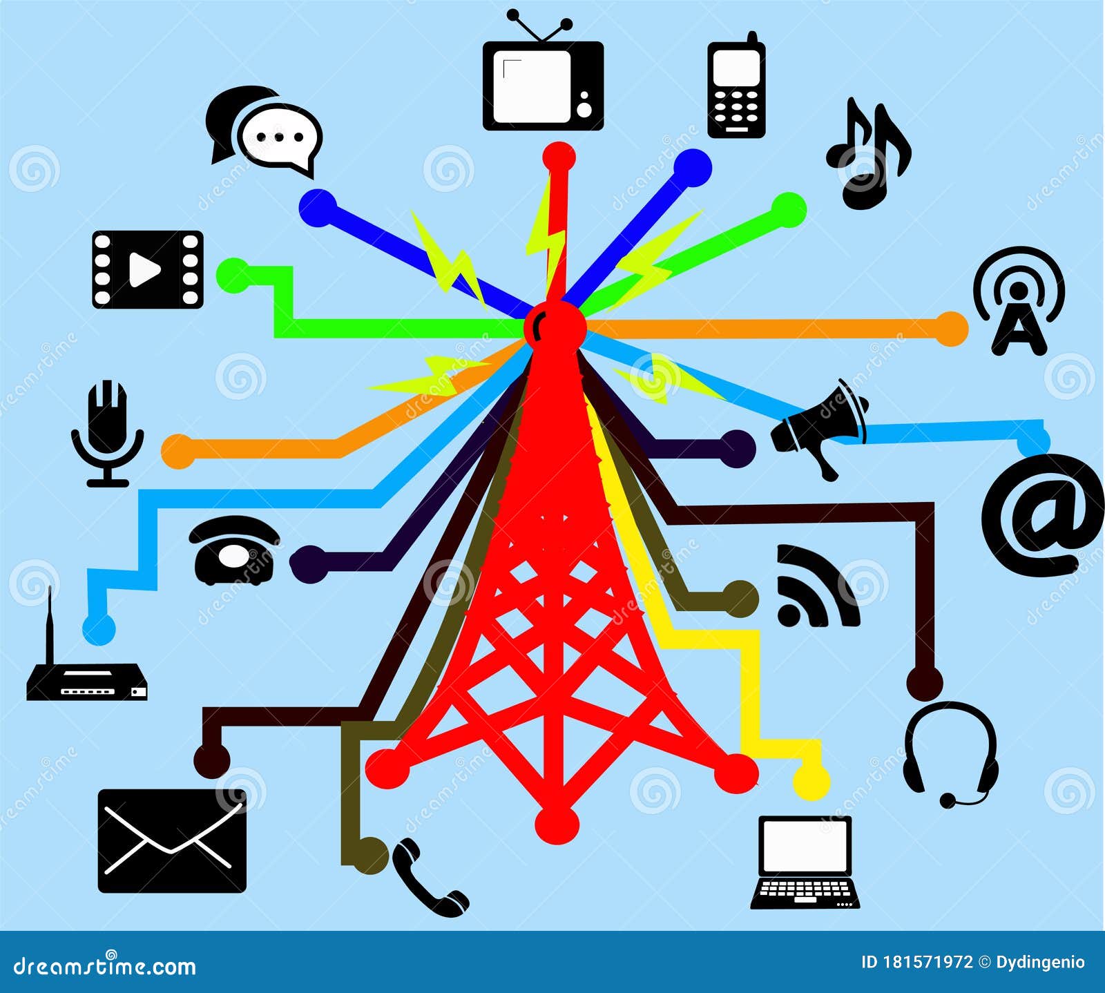 Telecommunications, Vector Illustration Stock Vector - Illustration of ...