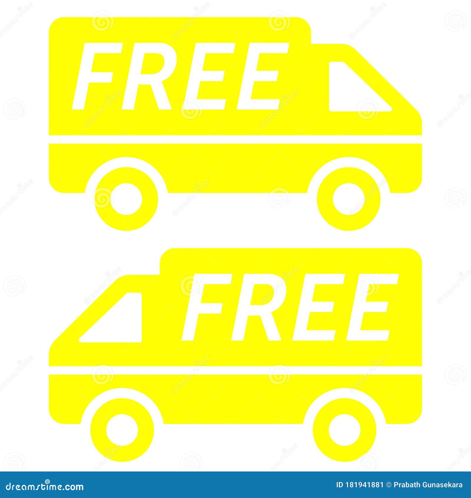 Yellow and White Free Shipping Logo Stock Vector - Illustration of ...