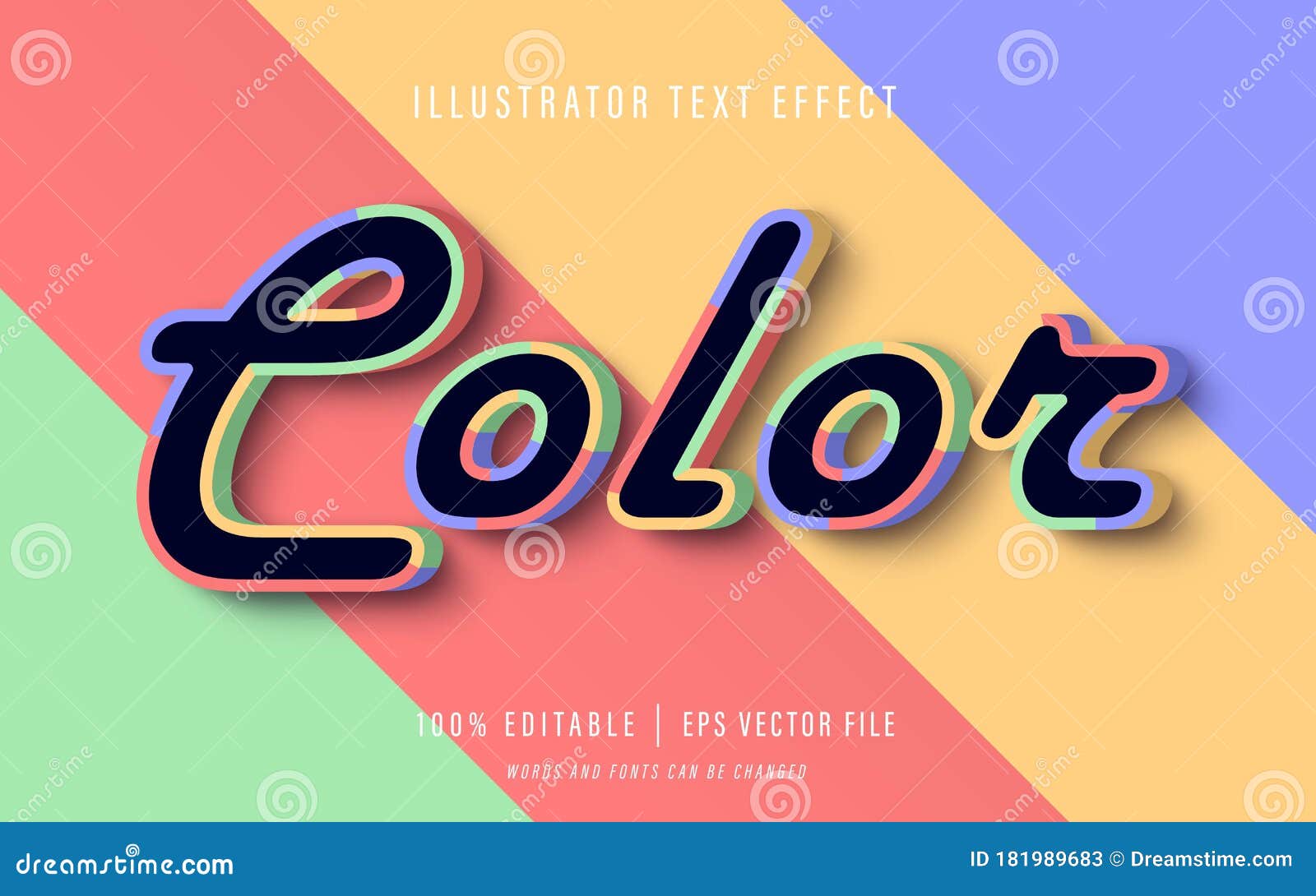 Color Text Effect - Editable Text Effect Stock Vector - Illustration of ...