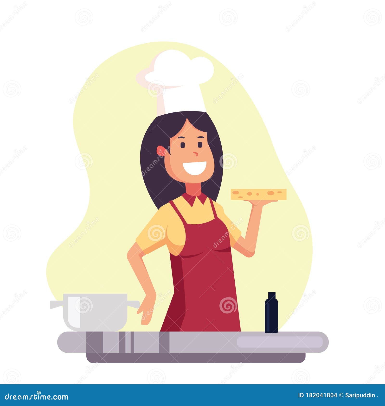 Restaurant Cook Chef Hat and Cook Uniform Stock Vector - Illustration ...