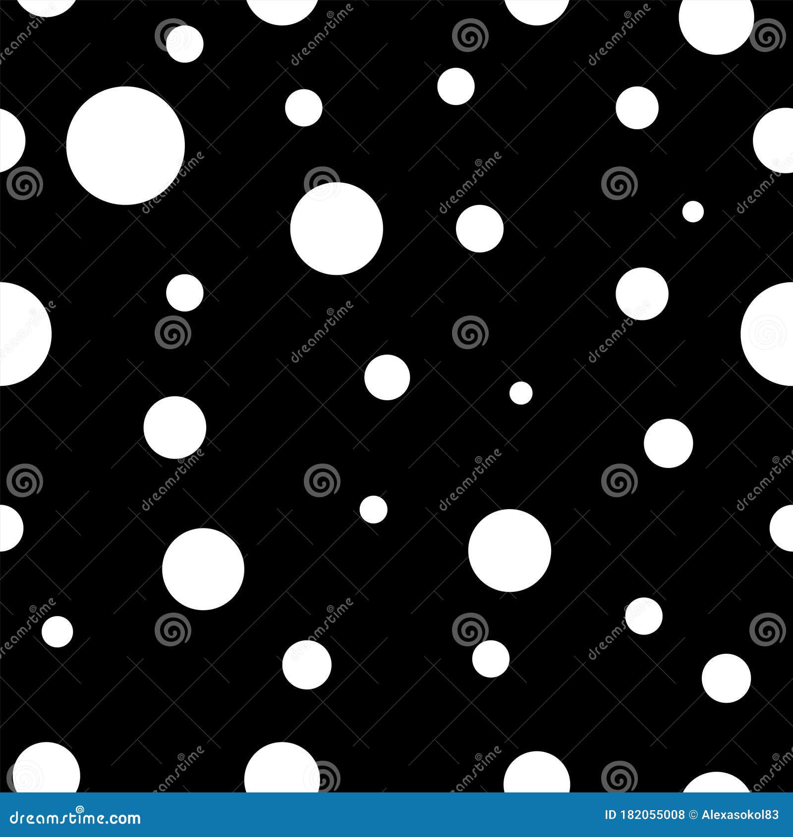 Seamless Abstract Polka Dot Pattern. Randomly White Polka Dots of ...