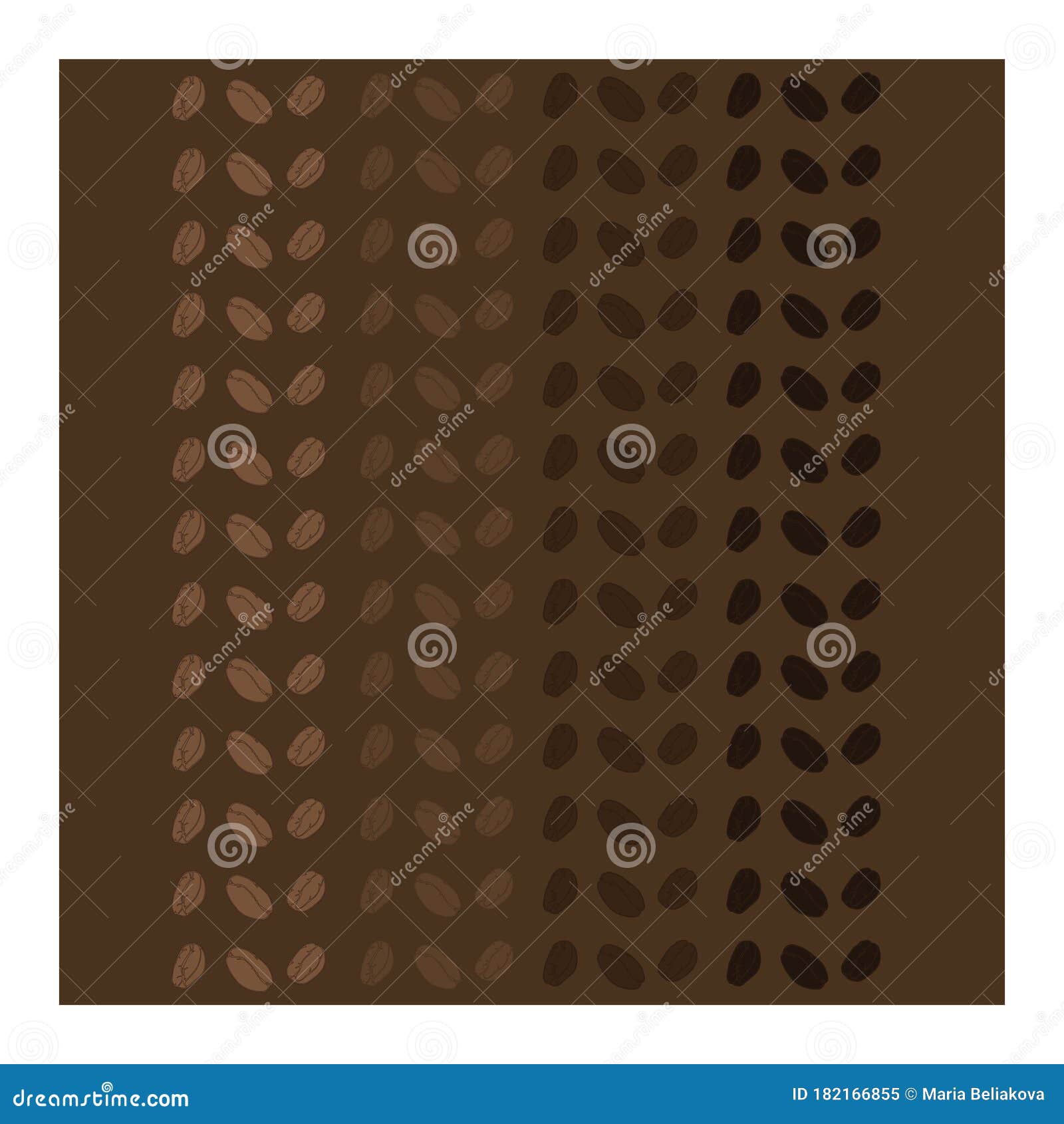 Seamless Pattern of Brown and Beige Coffee Beans. Stock Illustration ...