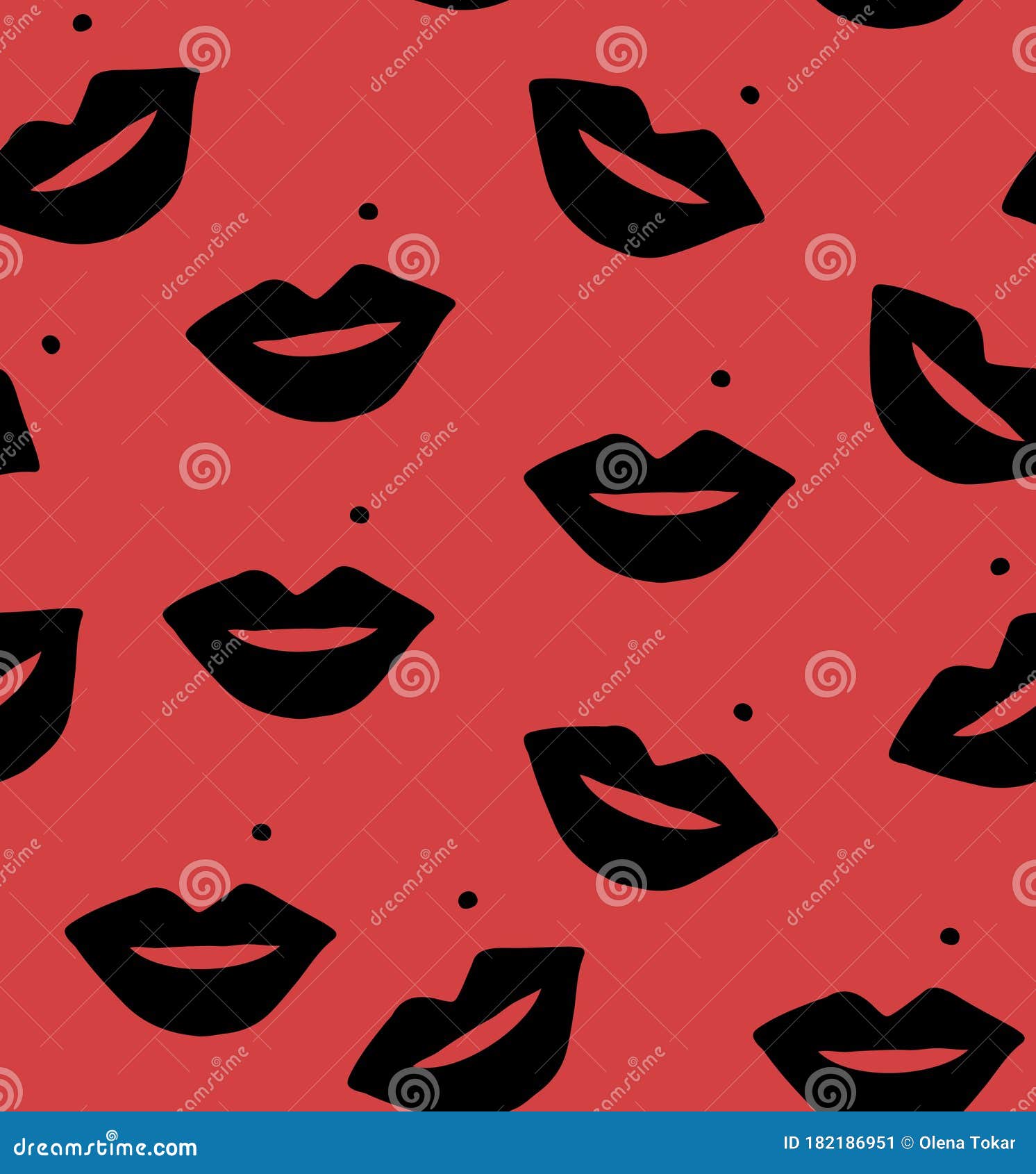 Kiss, Lips.Seamless Pattern of Kiss Stock Illustration - Illustration ...
