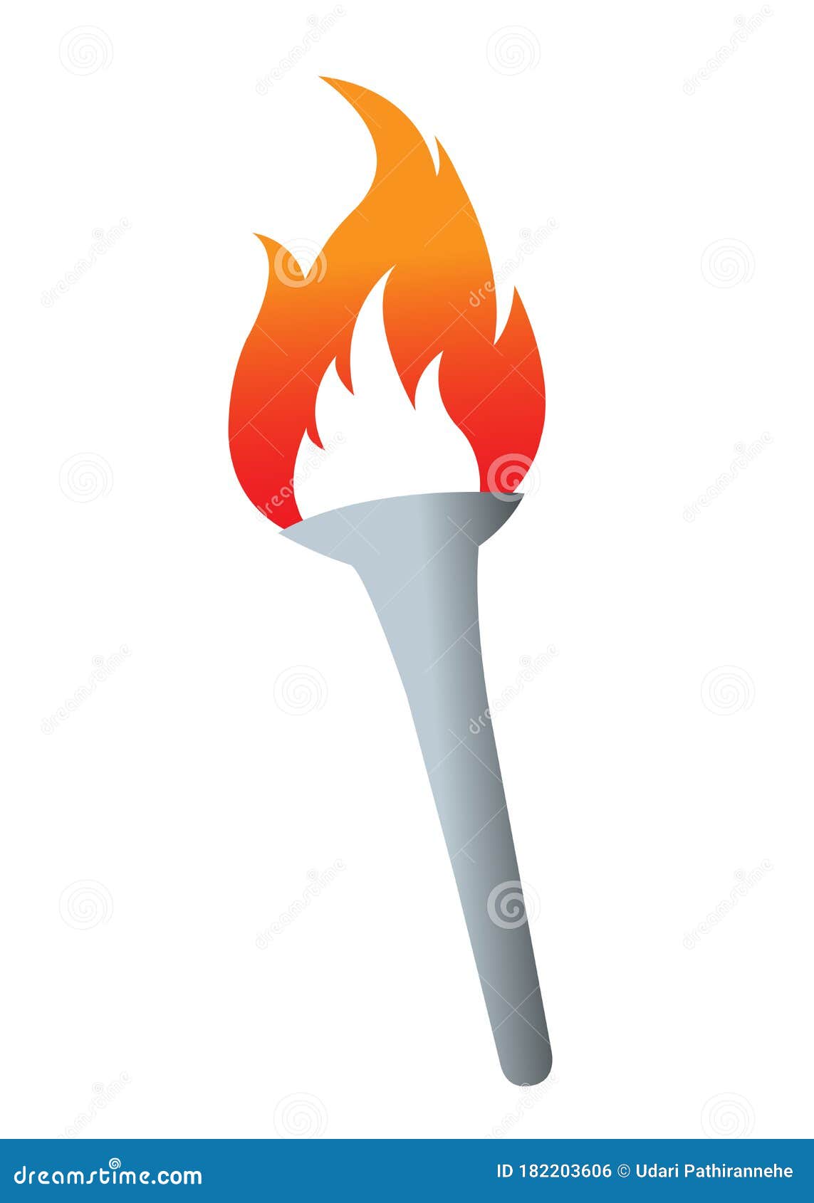 Colorful Vector Olympic Torch with Fire Flame Stock Vector ...