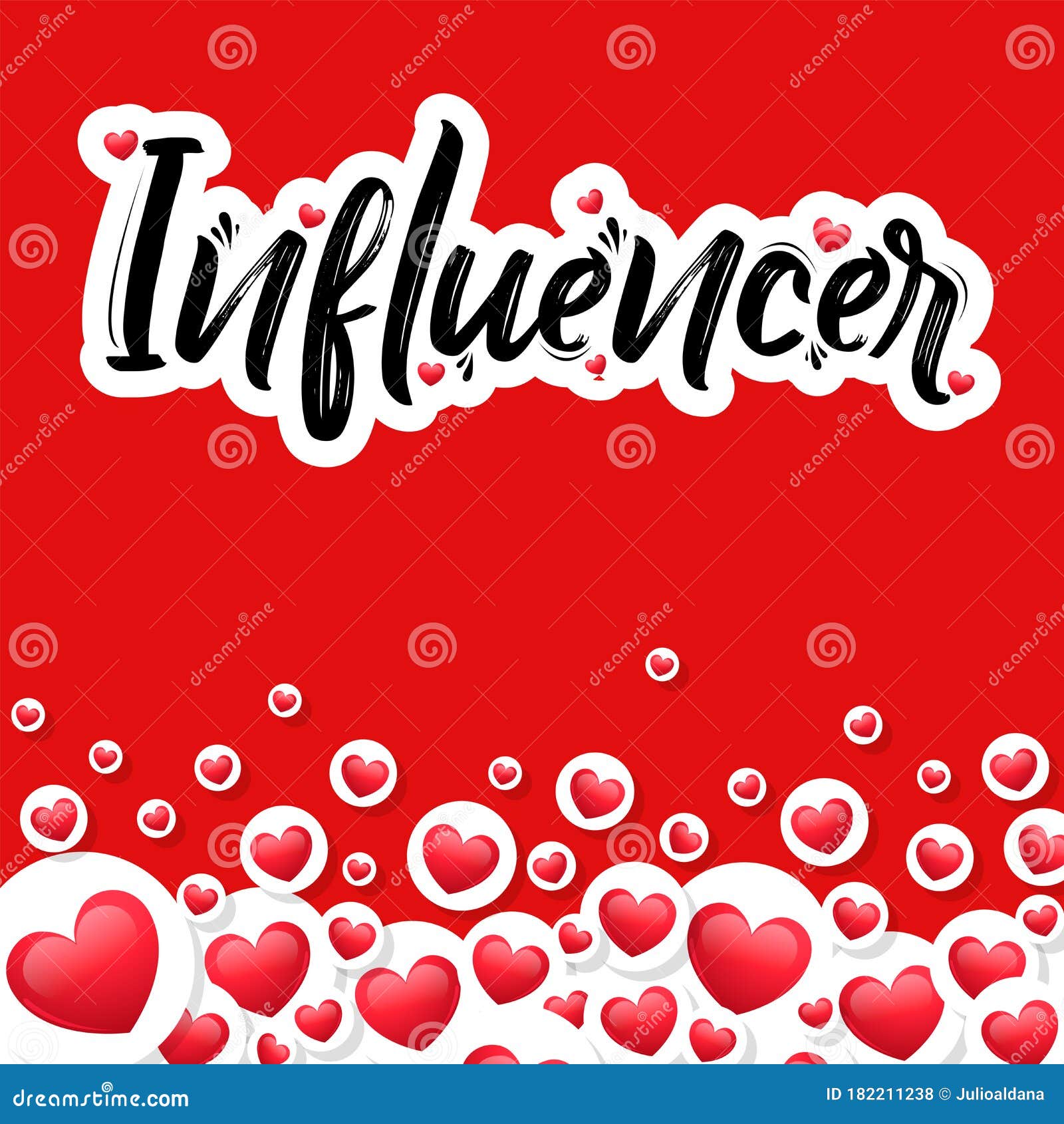 Influencer Lettering Trendy Vector Design. Stock Vector - Illustration ...