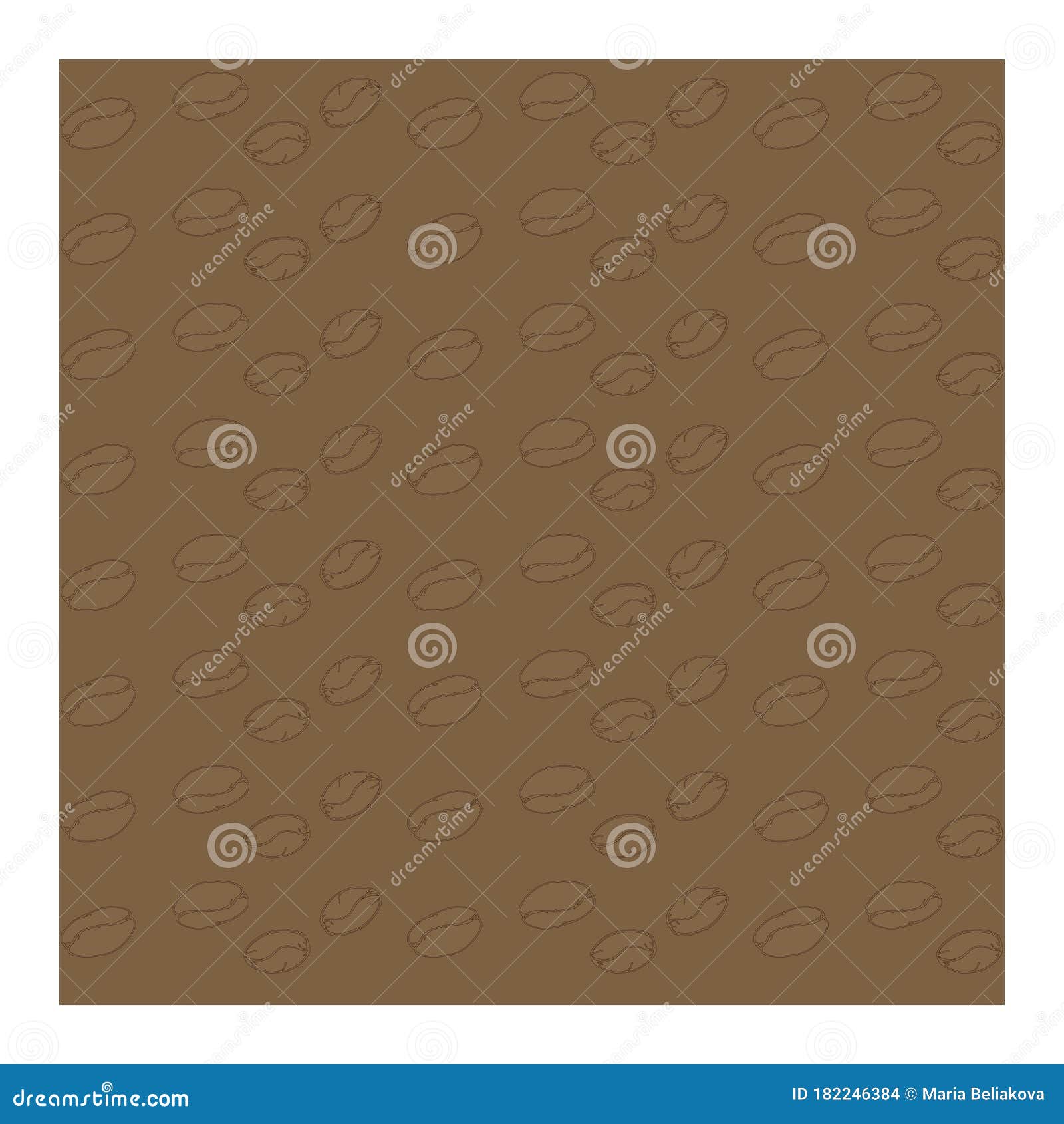 Seamless Pattern of Beige Coffee Beans. Monochrome Pattern Stock ...