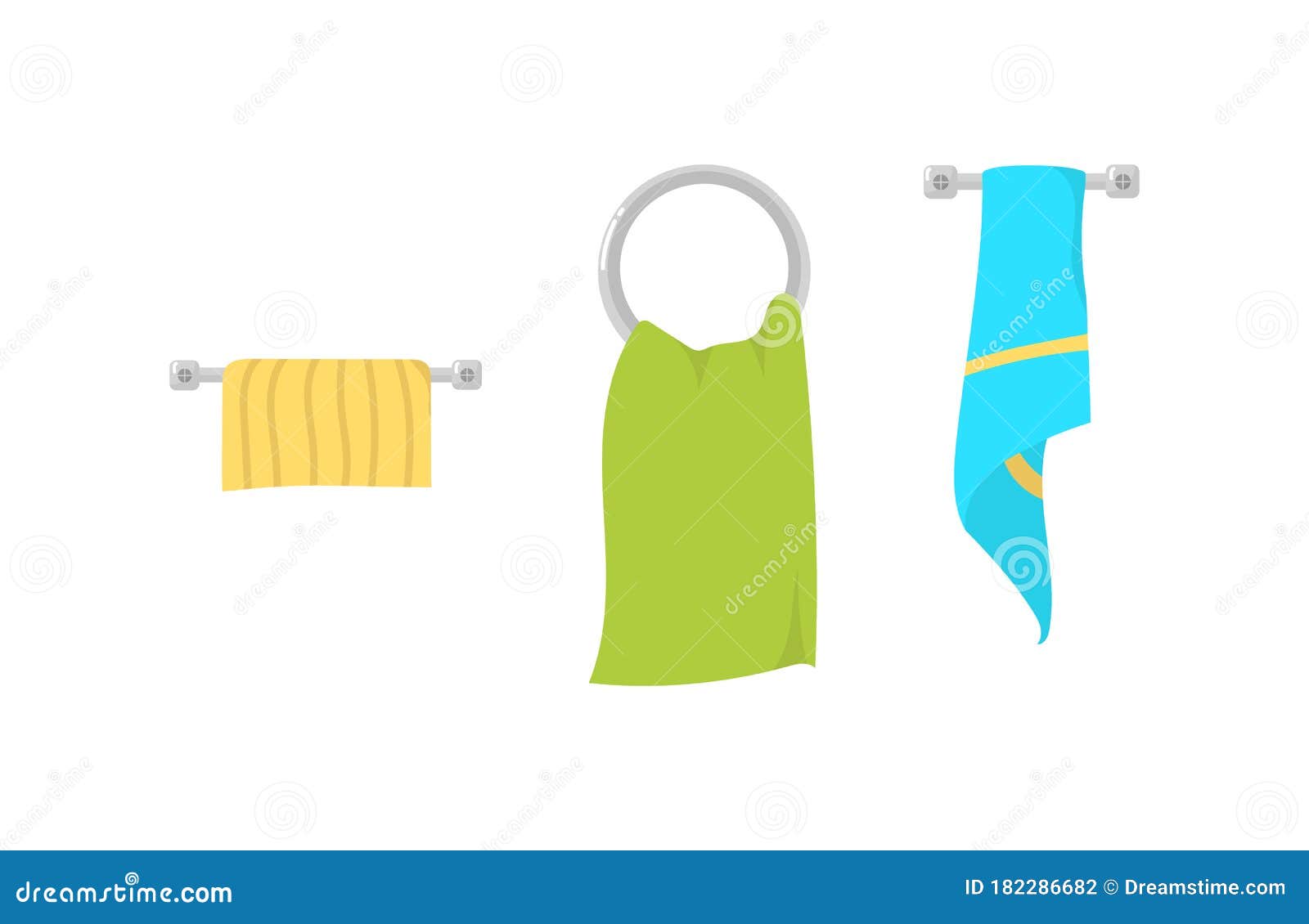Towels hand towels. stock vector. Illustration of color - 182286682