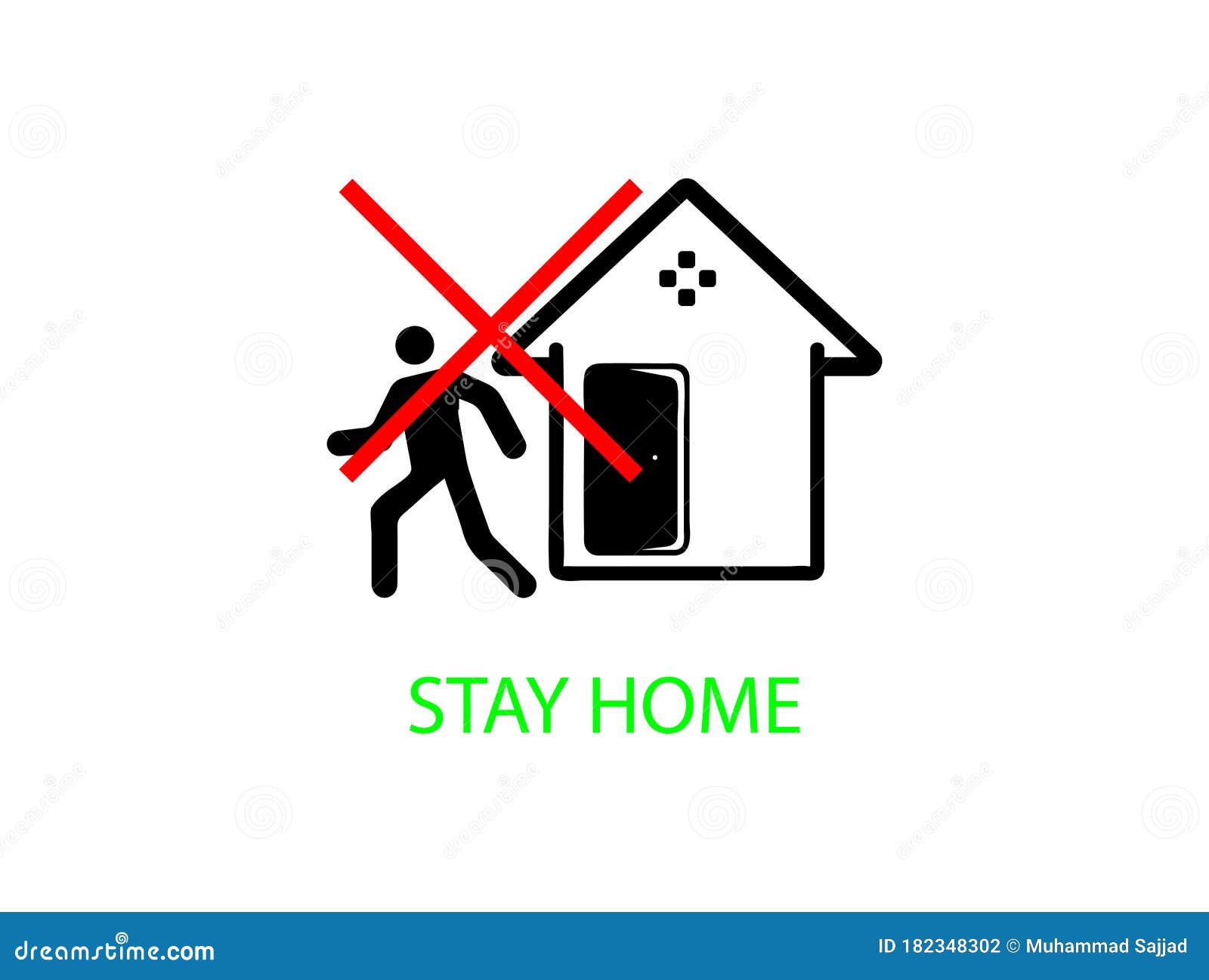 Vector Illustration of Stay House Icon Home Do Not Go Outside Home Logo ...