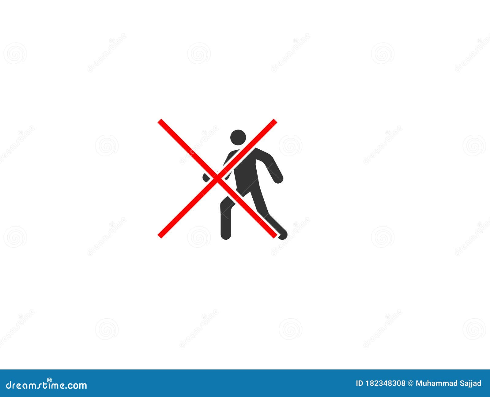 Vector Illustration of Do Not Run Icon - Running is Prohibited Stock ...