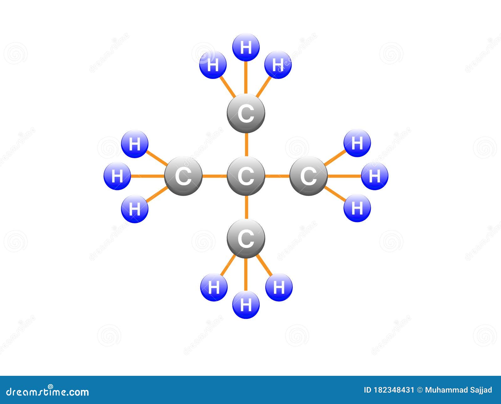 Vector Illustration of Pentane - Molecular Formulaâ€Ž â€ŽC5H12 Stock ...
