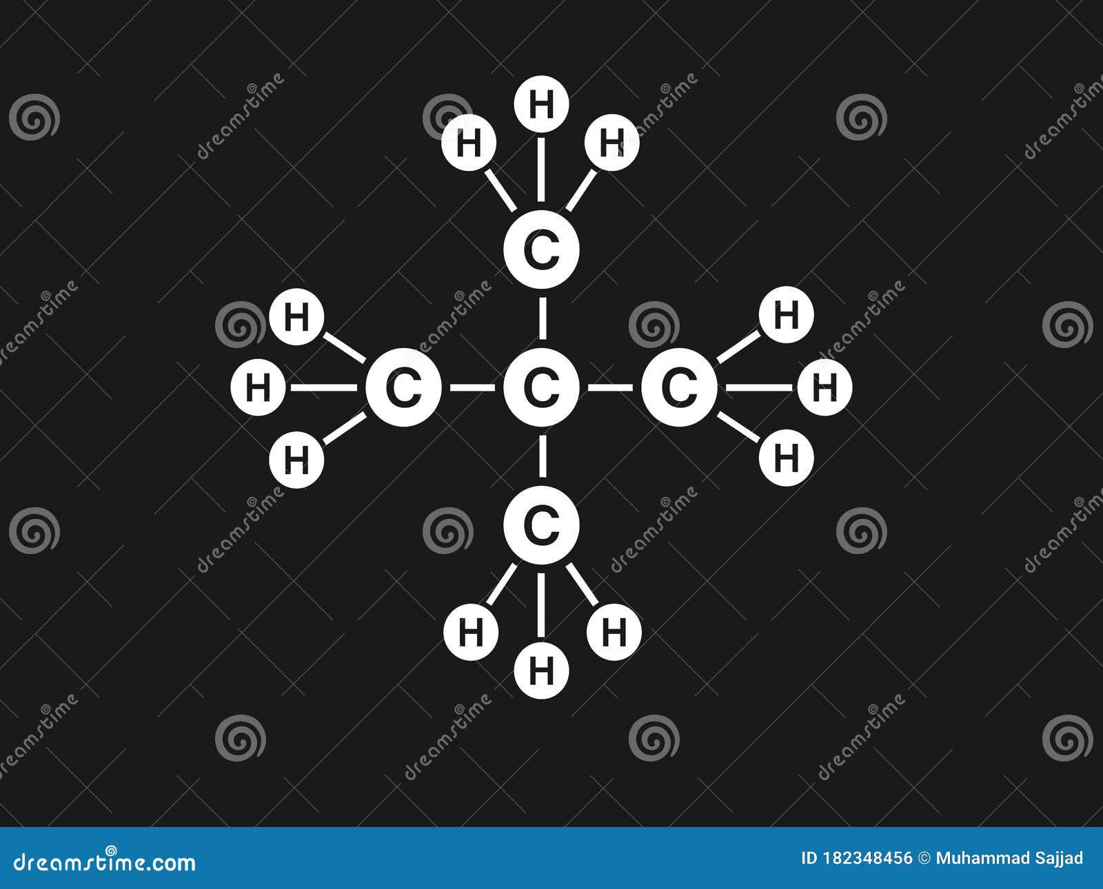 Vector Illustration of Pentane - Molecular Formulaâ€Ž â€ŽC5H12 Stock ...
