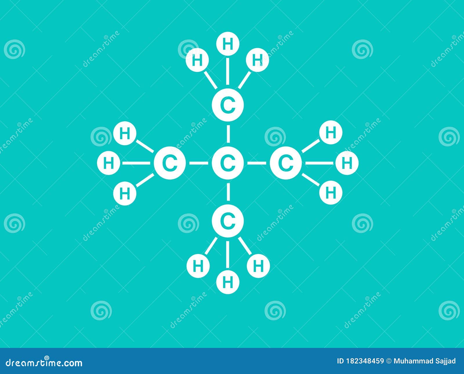 Vector Illustration of Pentane - Molecular Formulaâ€Ž â€ŽC5H12 Stock ...