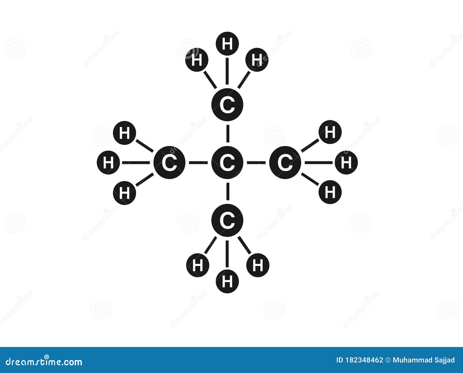 Pentane Molecule, Ball-and-stick Molecular Model. Chemical 3d Rendering ...