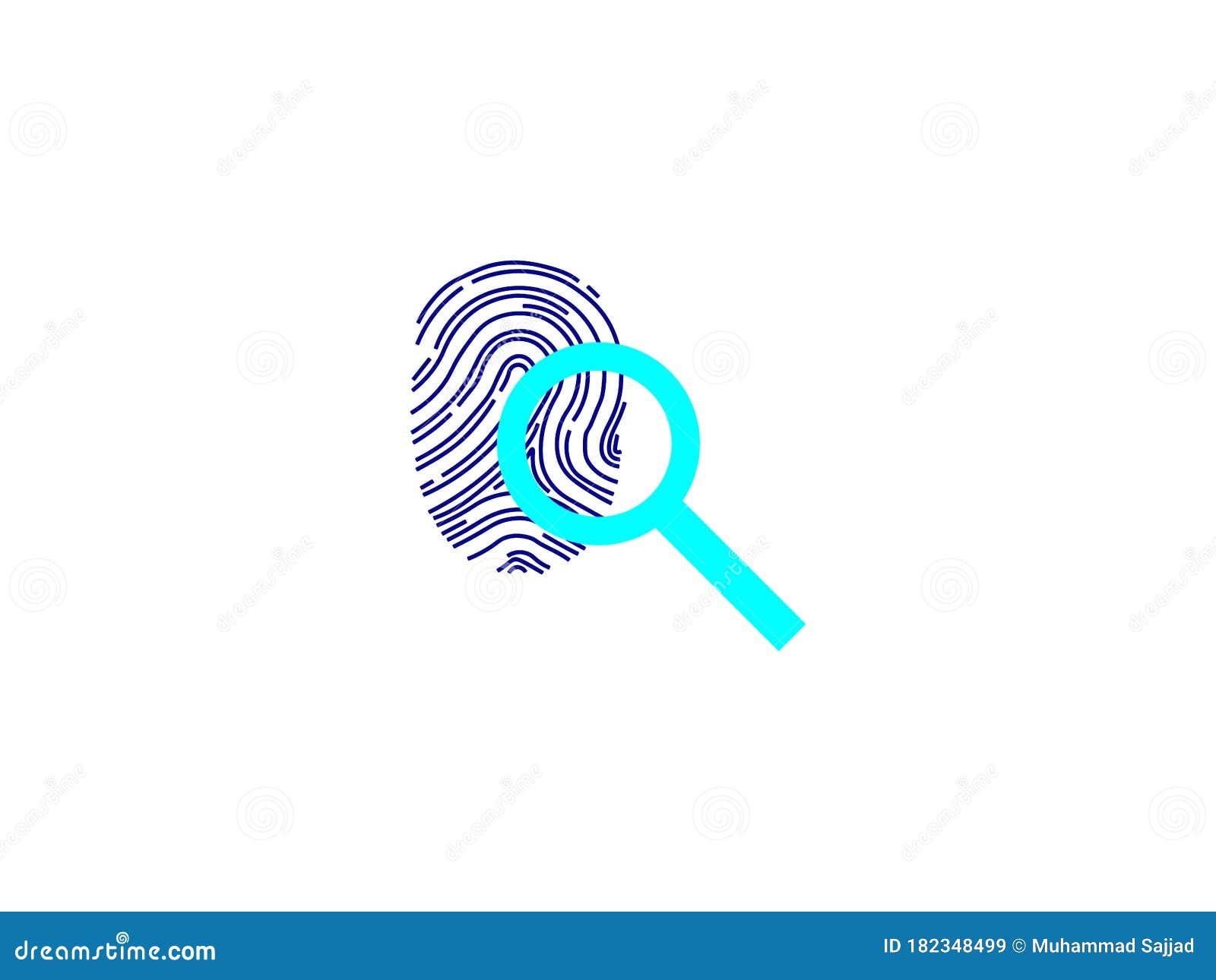 Vector Illustration of Fingerprint and Magnifying Glass for ...