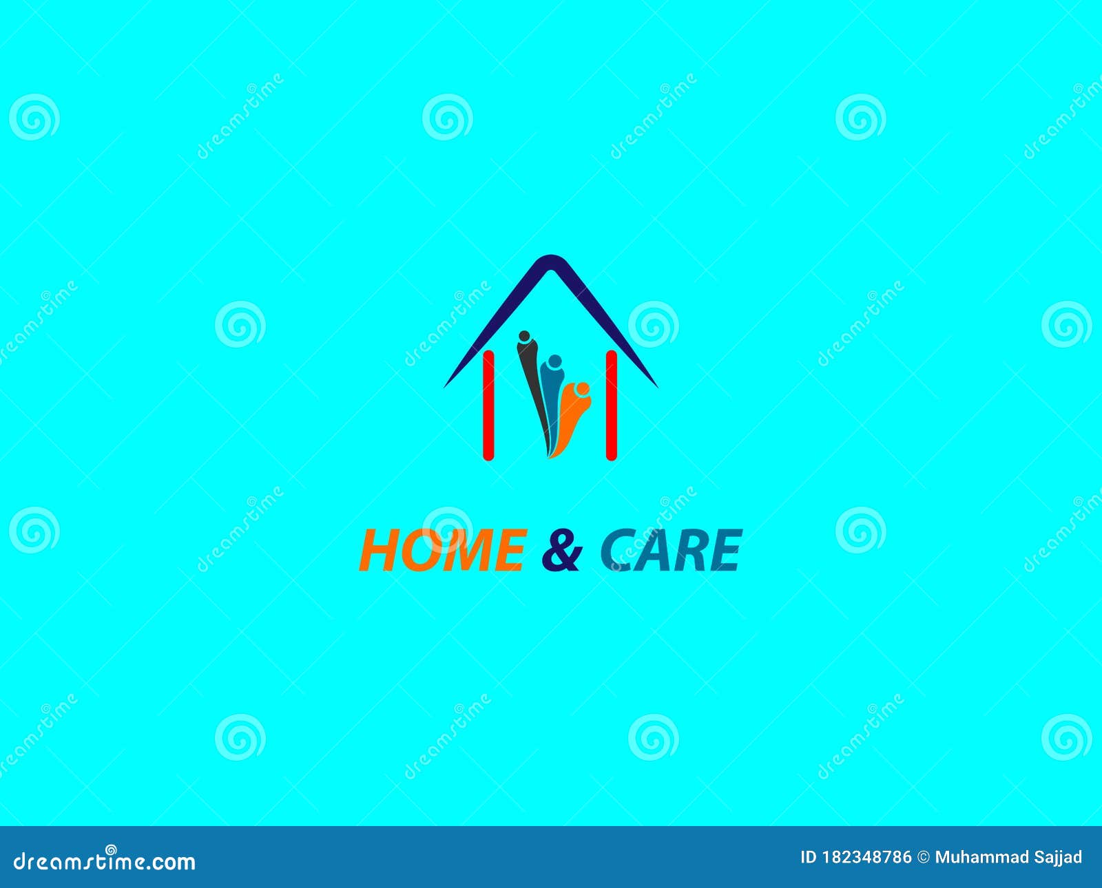 Home Care Logo Icon - Flat House Caring Logo Template Stock Vector ...