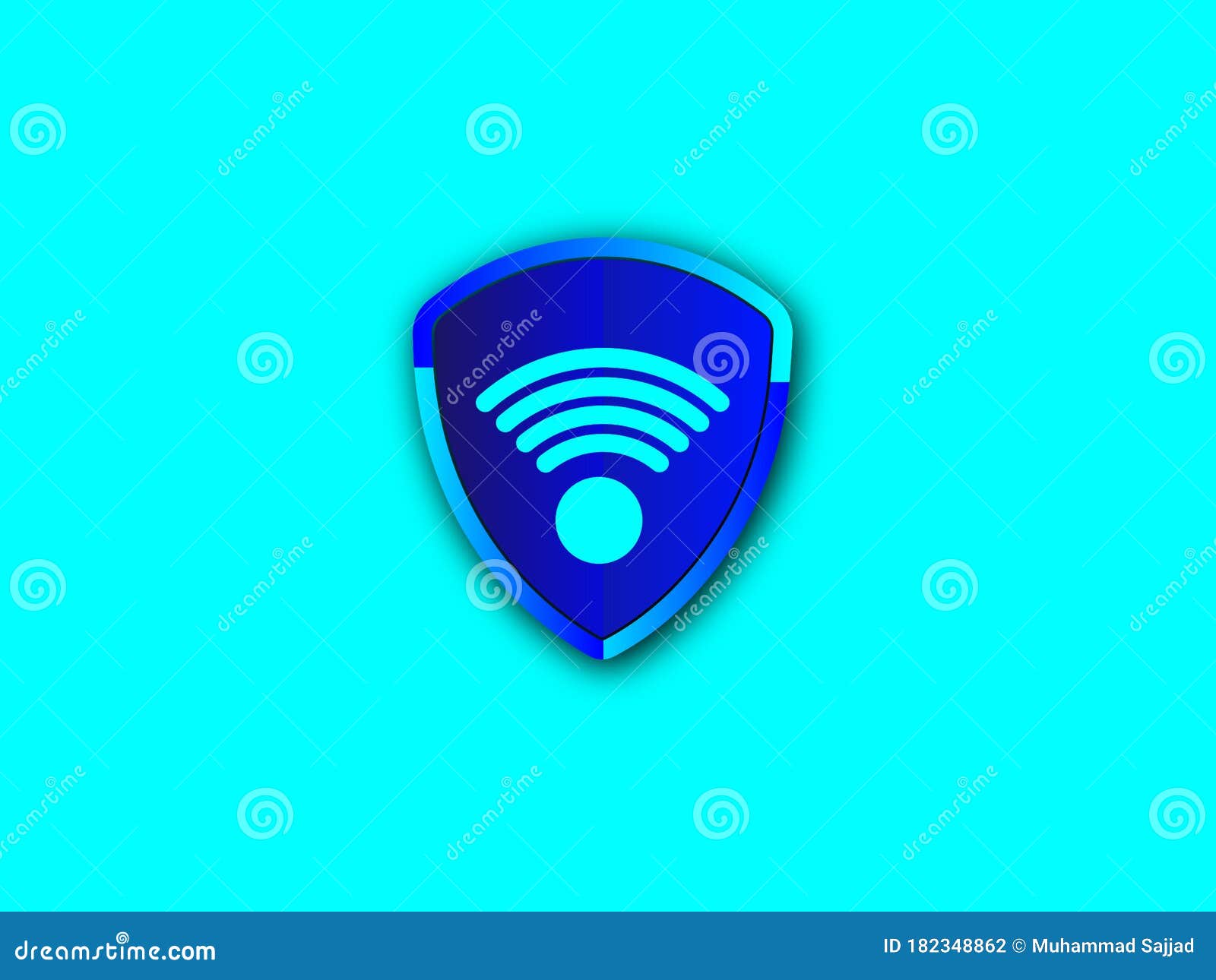 Vector 3D Wifi Wireless Connection Logo Wifi with Shield Icon Wifi Sign ...