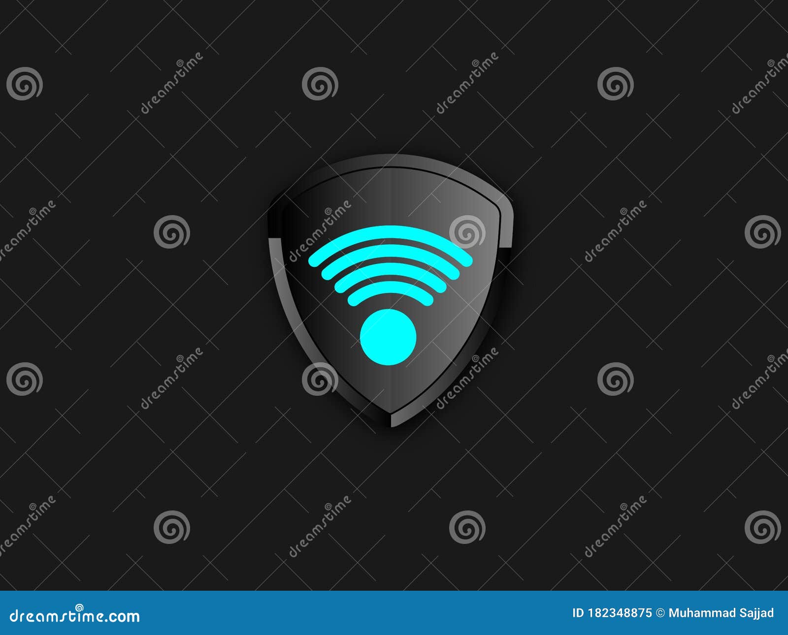 Vector 3D Wifi Wireless Connection Logo Wifi with Shield Icon Wifi Sign ...