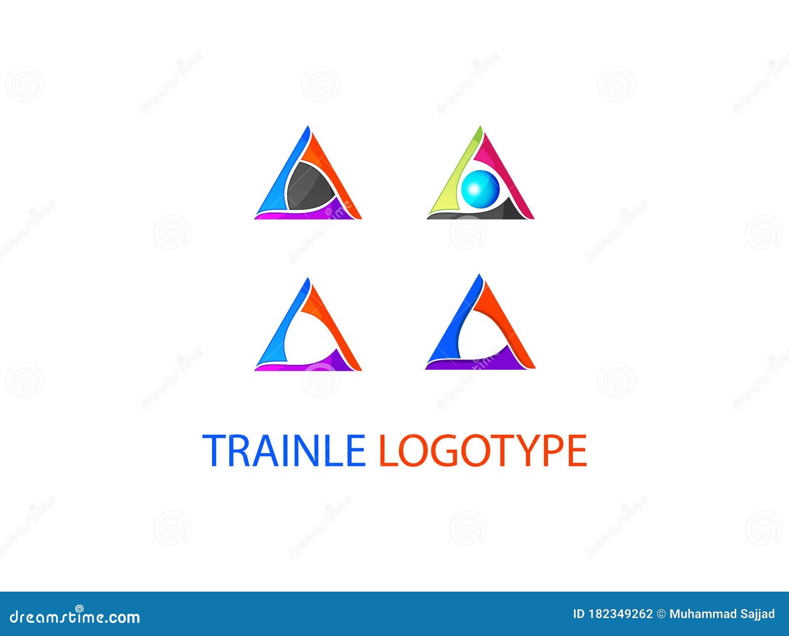 Abstract Triangle Logo Design Vector Template Three Corner Stock Vector ...