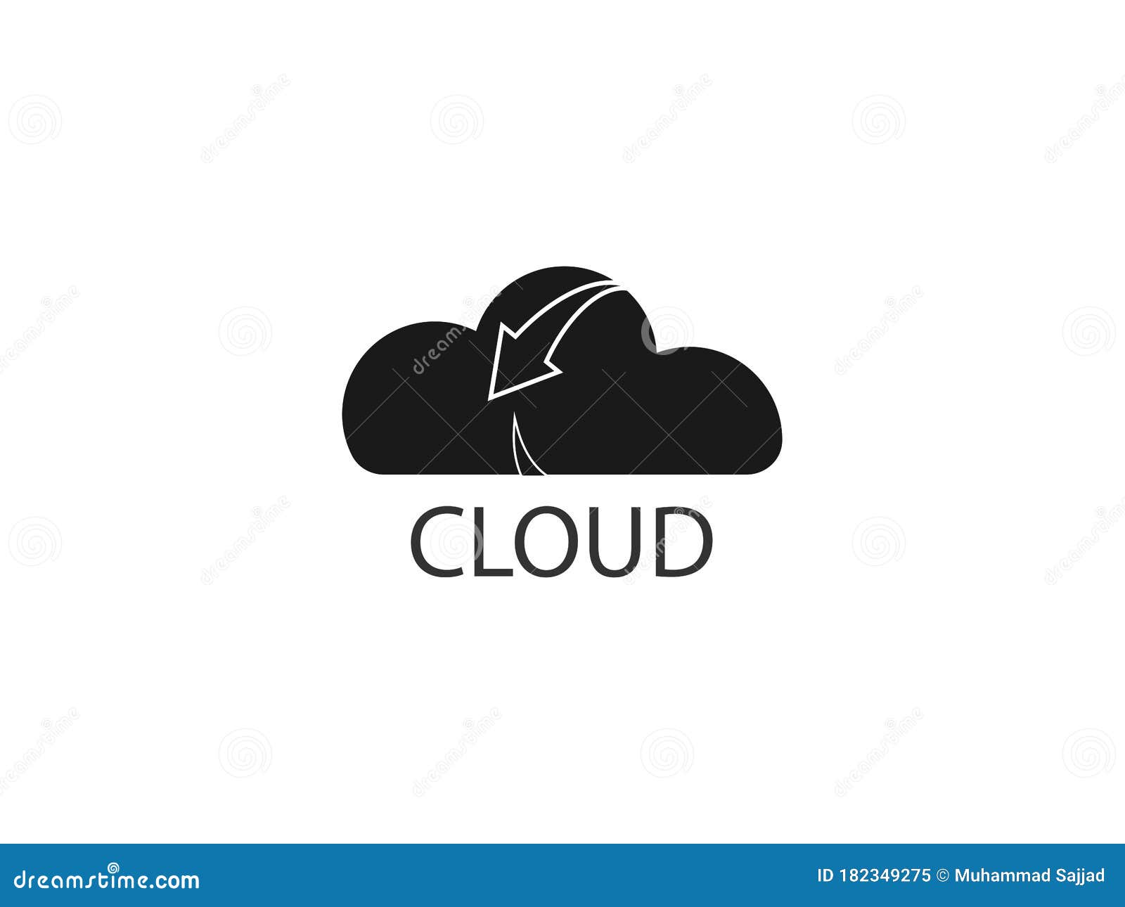 Vector Cloud Download Icon - Downloading Symbol - Cloud Computing Sign ...