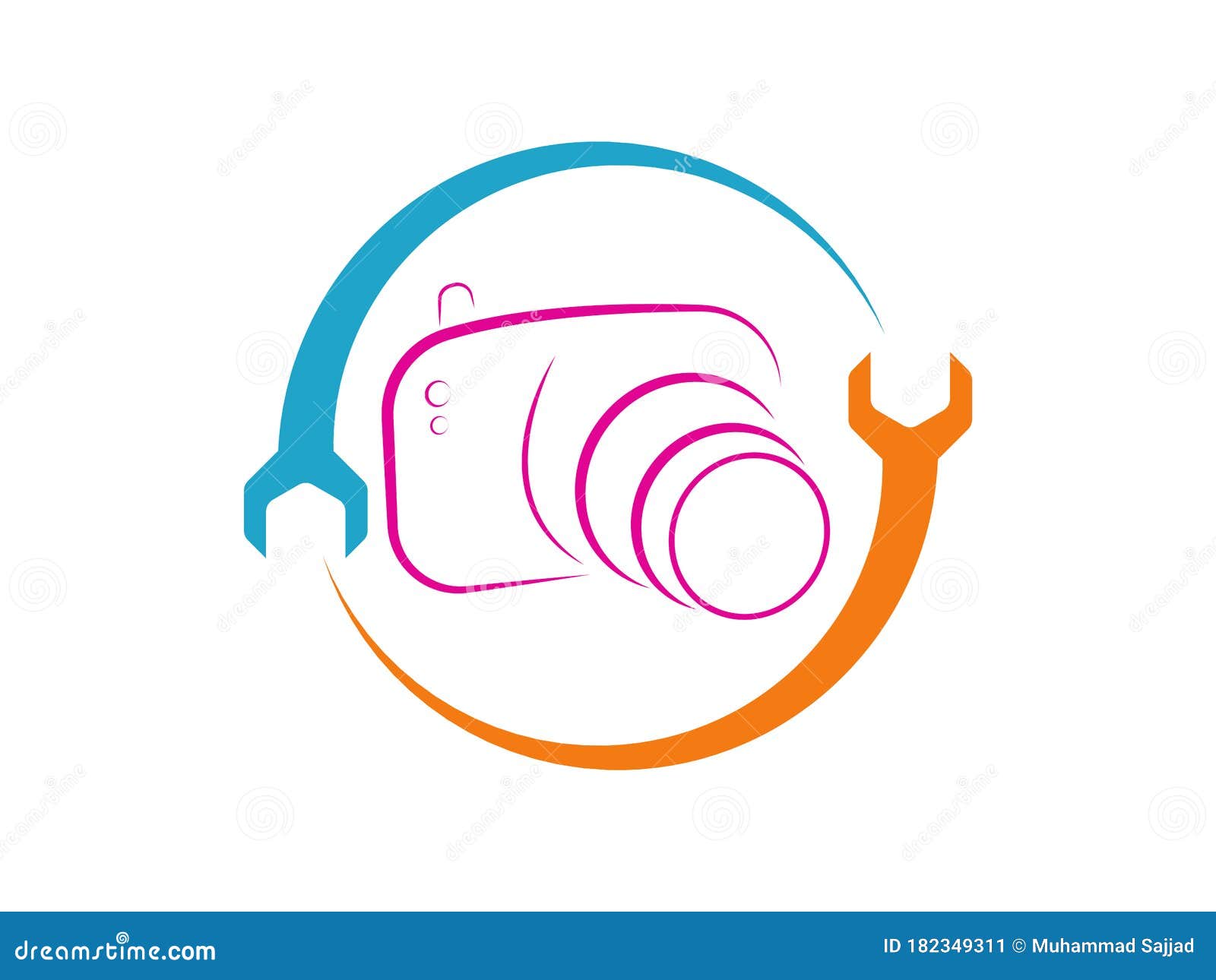 Vector Camera Repairing Center Logo Template - Camera Mechanic Icon ...