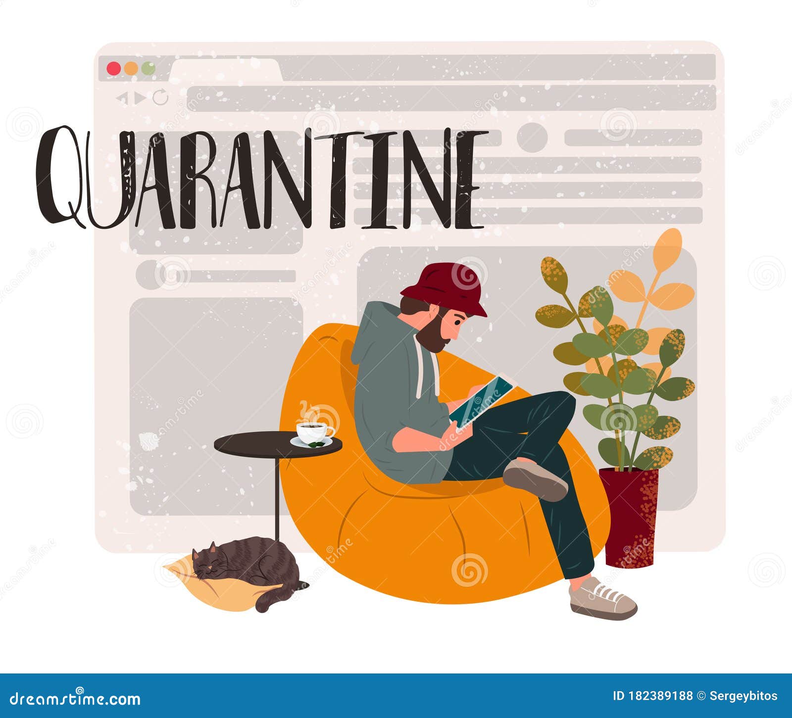 Quarantine and Workflow at Home Stock Vector - Illustration of ...