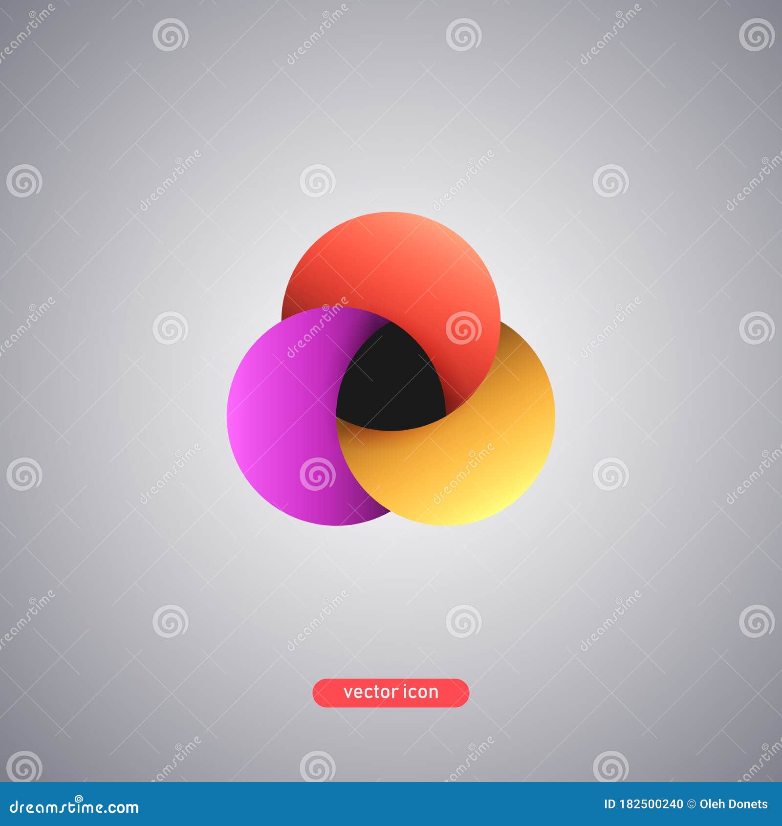 Venn Diagram Icon Isolated on Gray Background. Stock Vector ...