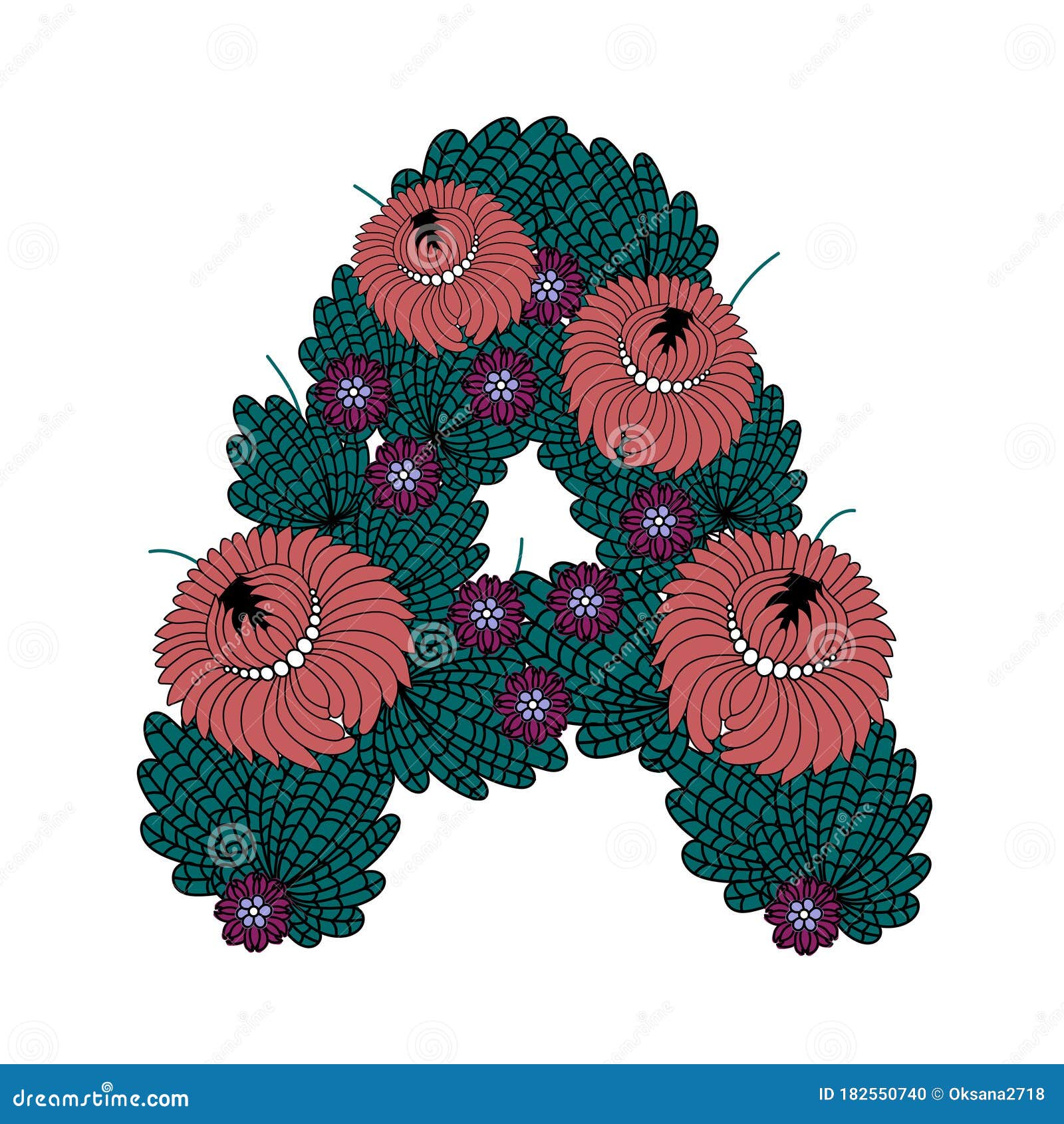 Flower Letter a for Logo, Banner. Stock Vector - Illustration of ...