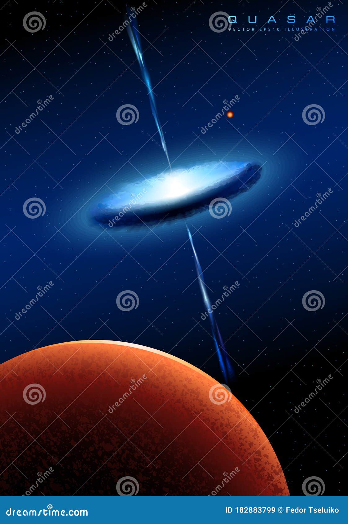Blue Quasar Nebula with Jets. Stock Vector - Illustration of jets ...