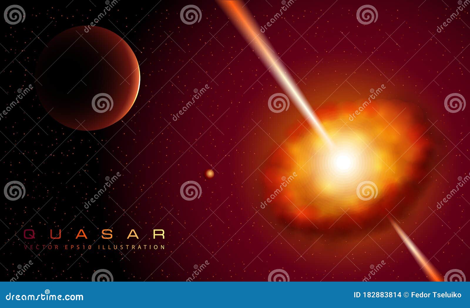 Quasar and the Planets Around. Universe Light Stock Vector ...