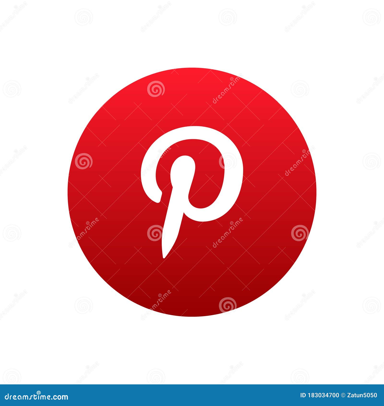 Pinterest Red Social Media Vector Circular Icon Editorial Image ...