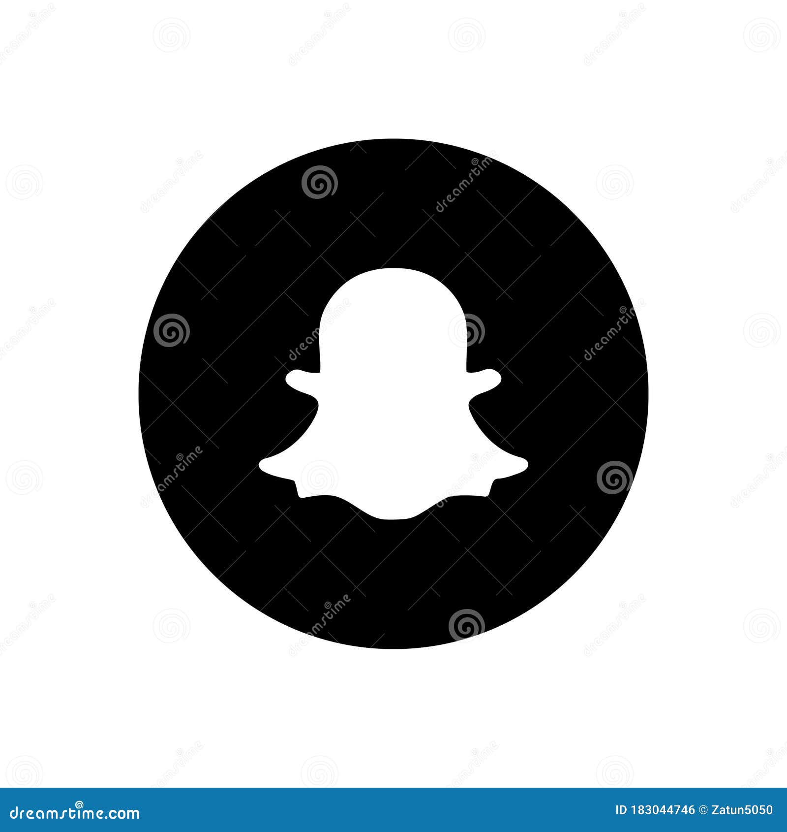 Snap Chat Circular Black Social Media Icon for Website and Mobile ...