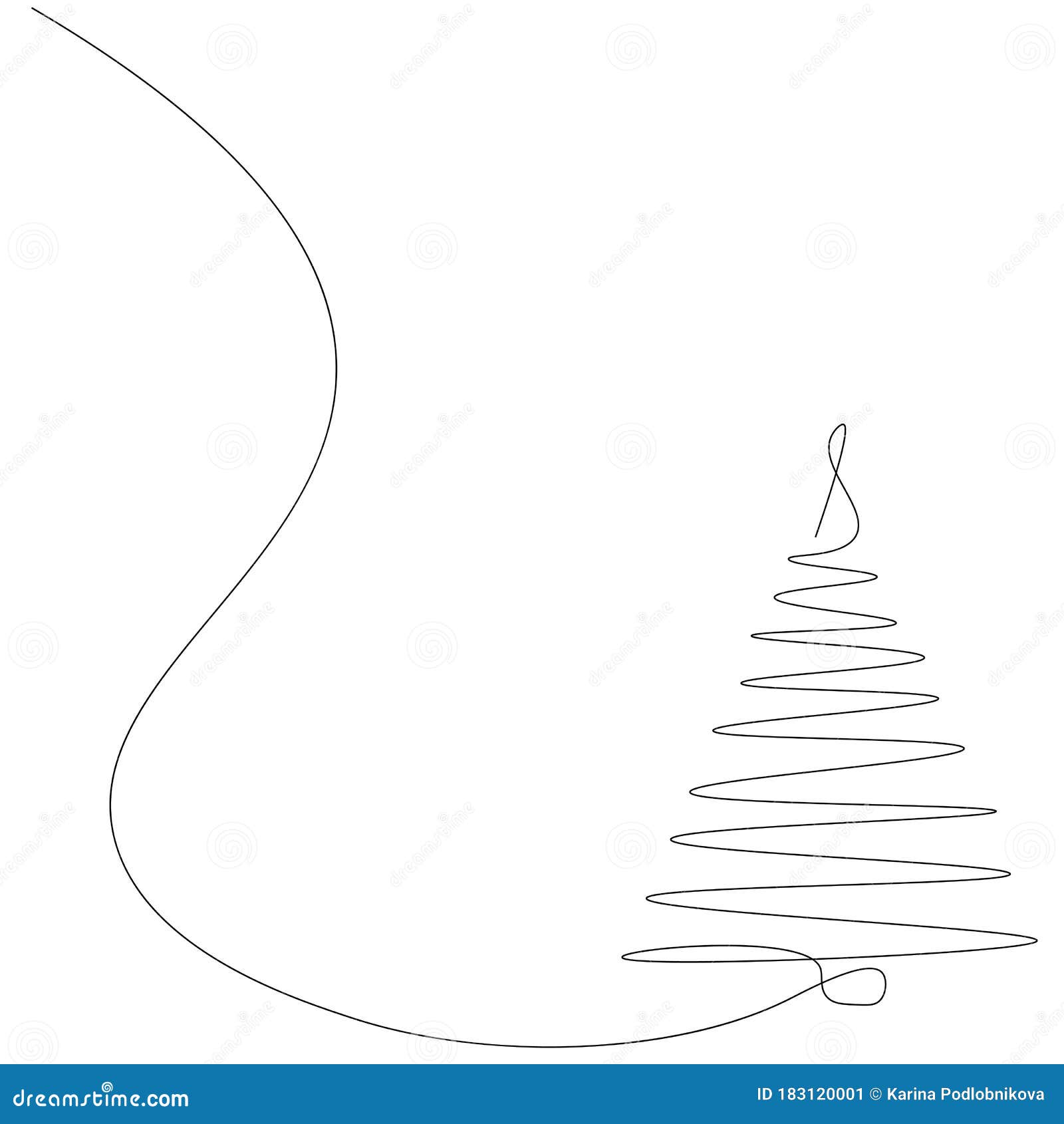 Christmas Tree Decoration Element Line Drawing, Vector Stock Vector ...