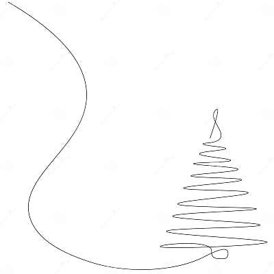Christmas Tree Decoration Element Line Drawing, Vector Stock Vector ...
