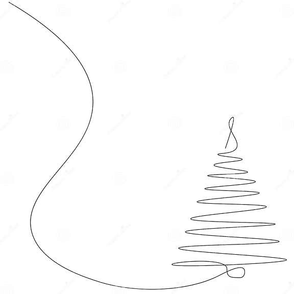 Christmas Tree Decoration Element Line Drawing, Vector Stock Vector ...