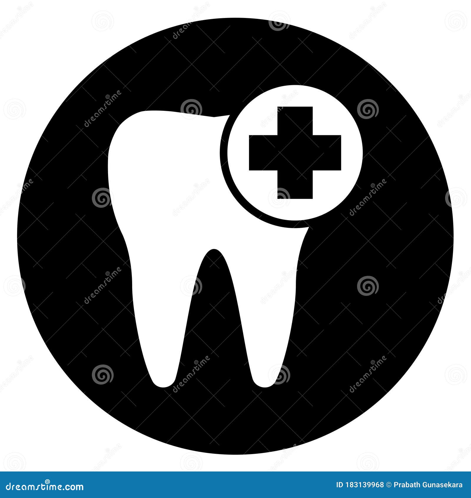 Black and White Teeth Plus Dental Logo Icon Stock Vector - Illustration ...